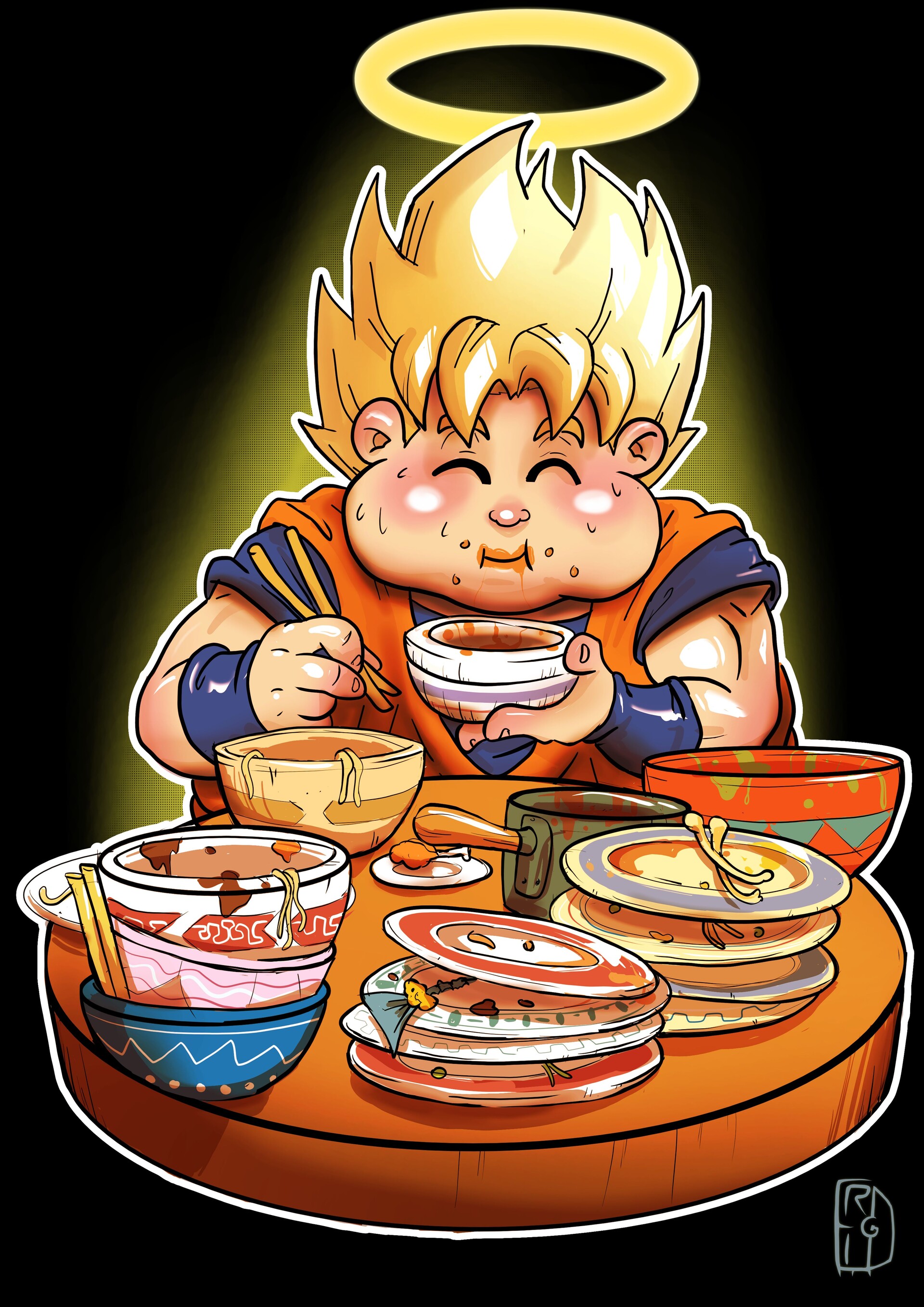 ArtStation - Eating like a Sayan