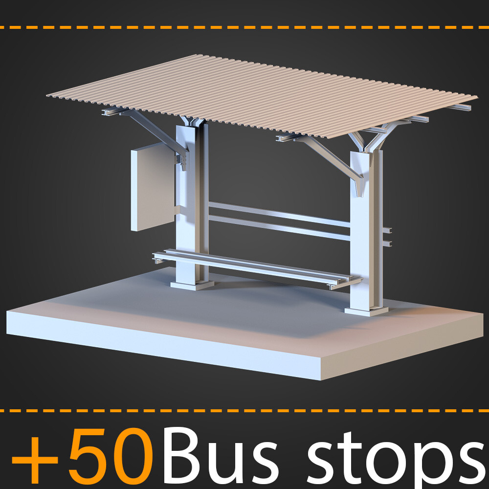 ArtStation - +50-Bus stops