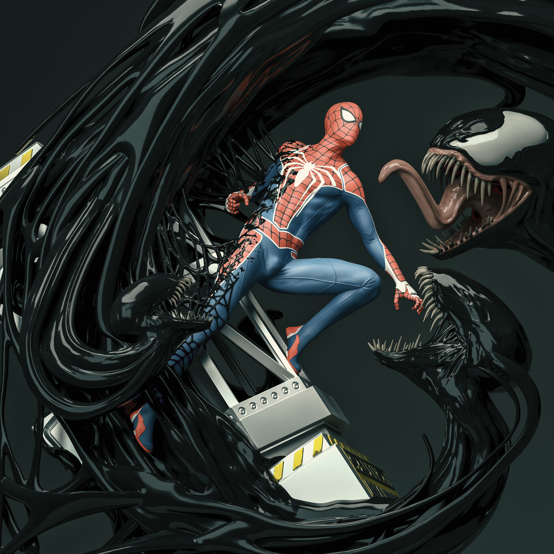 ArtStation - Spiderman vs Symbiont