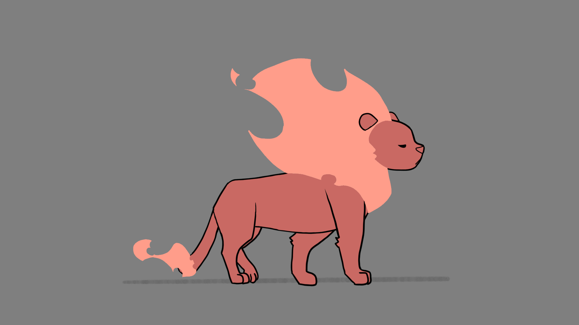 fire lion animation
