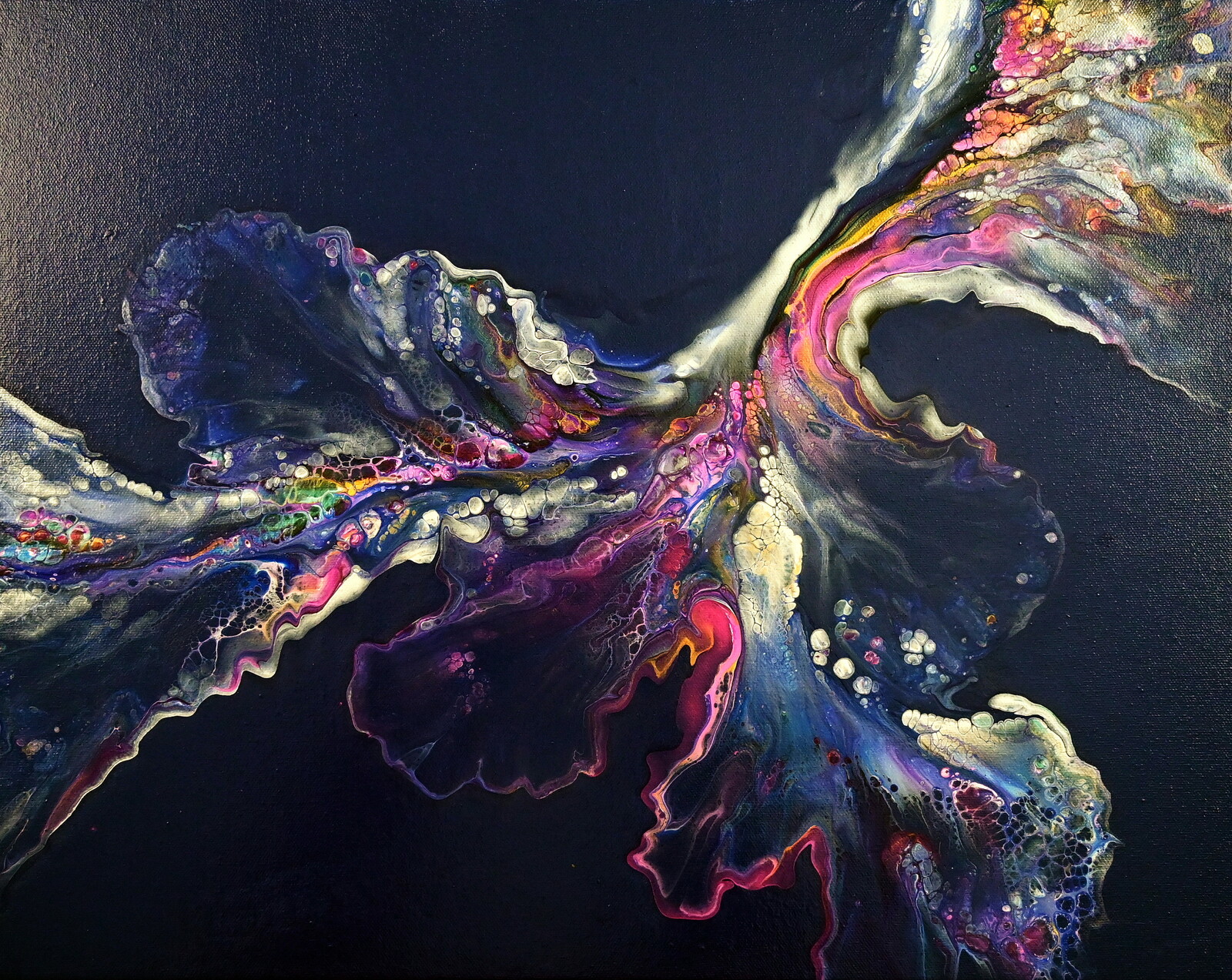 Fiona Art - Sparkling Secrets: Dutch Pour in Shimmery Violets and Blues ...