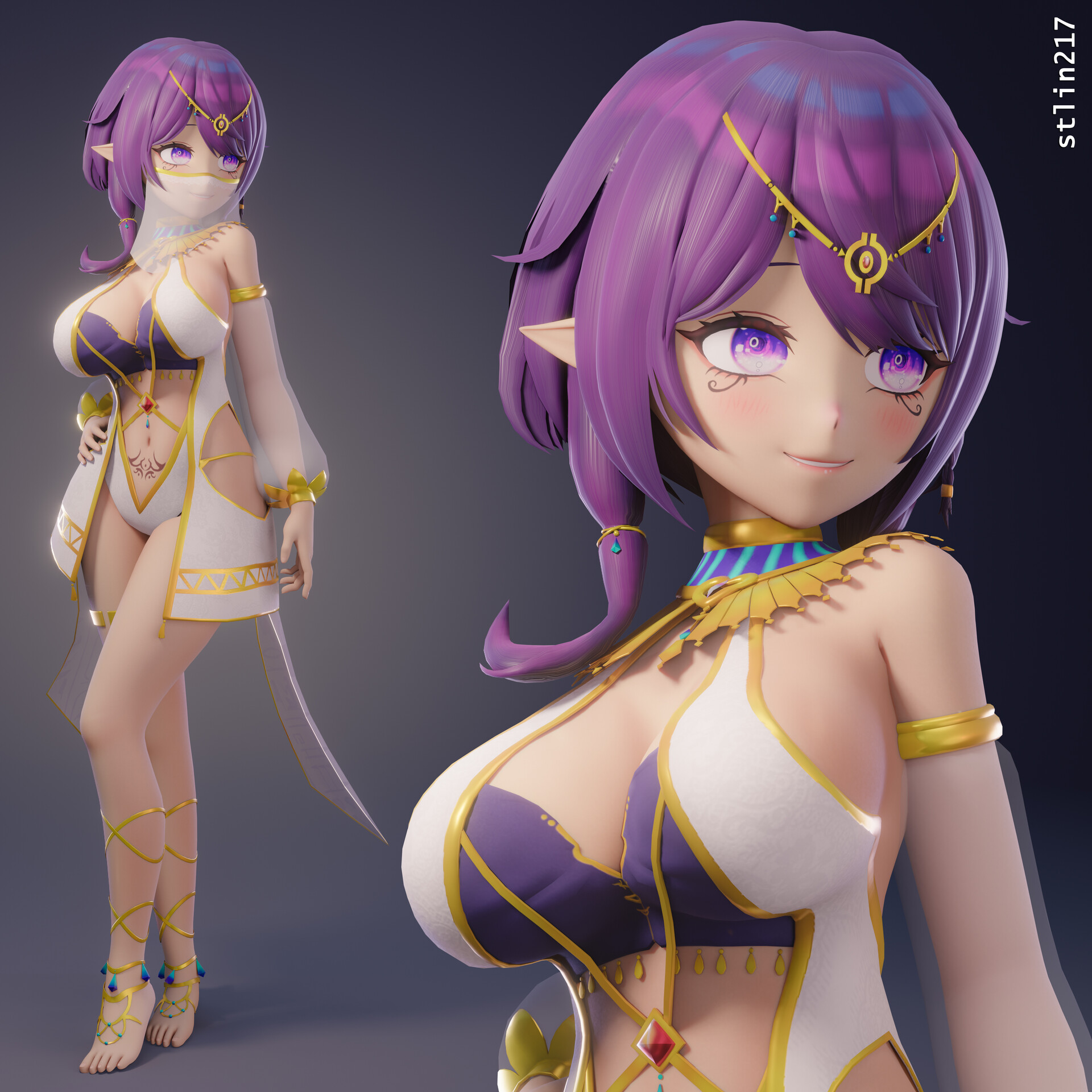 ArtStation - Vtuber Outfit modeling commission works - Serika