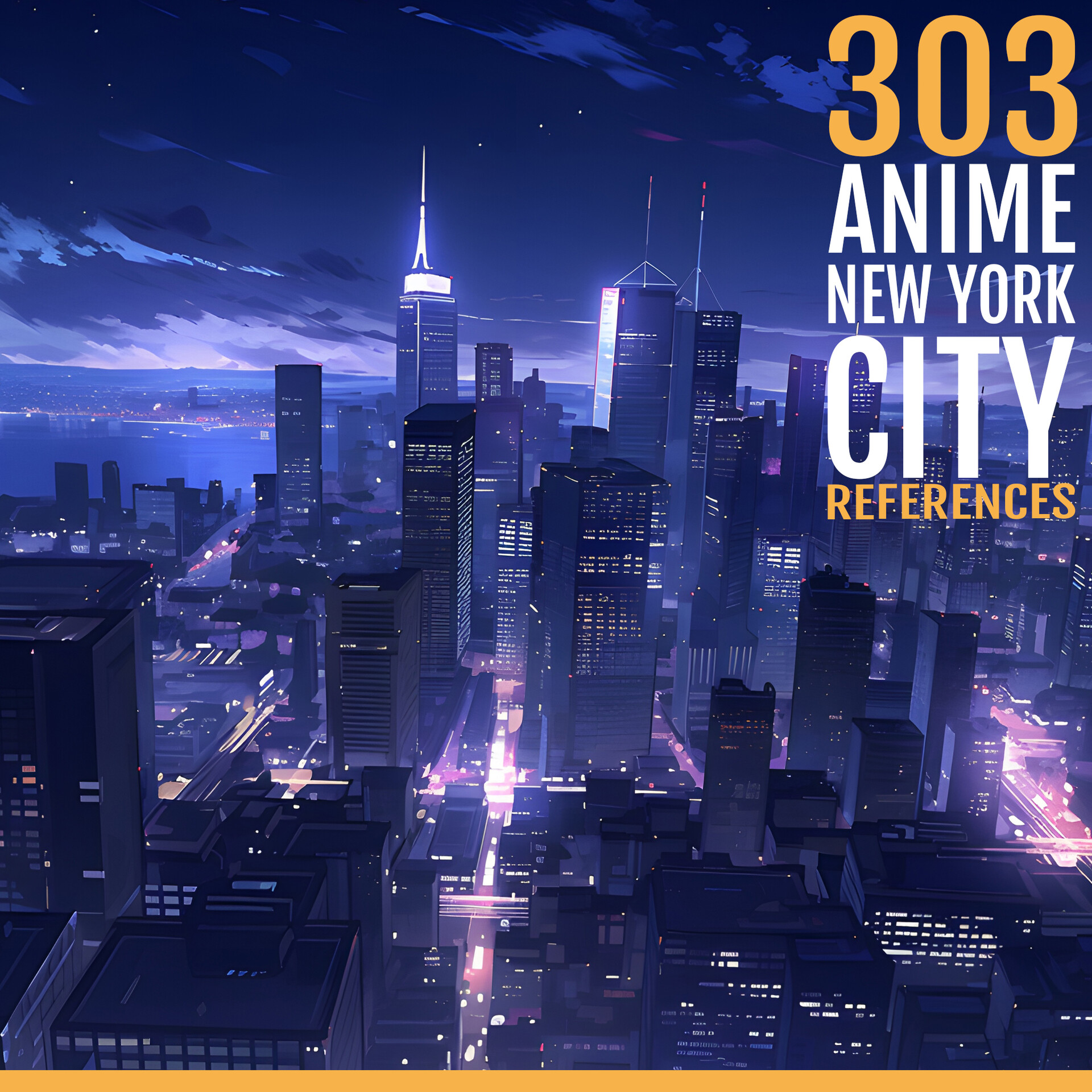 ArtStation - 303 New York City in Anime Style