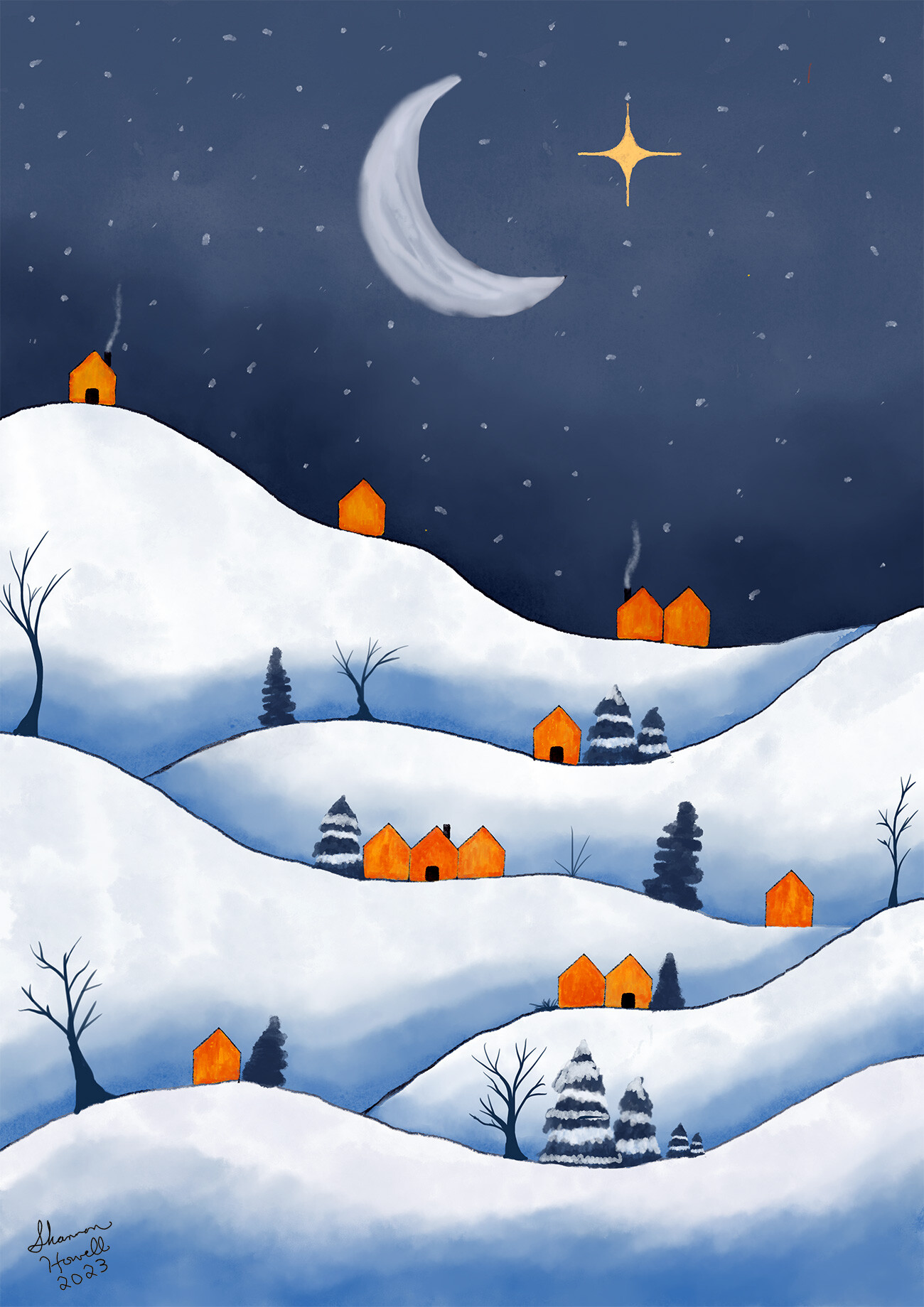 ArtStation - A Clear Winter Night