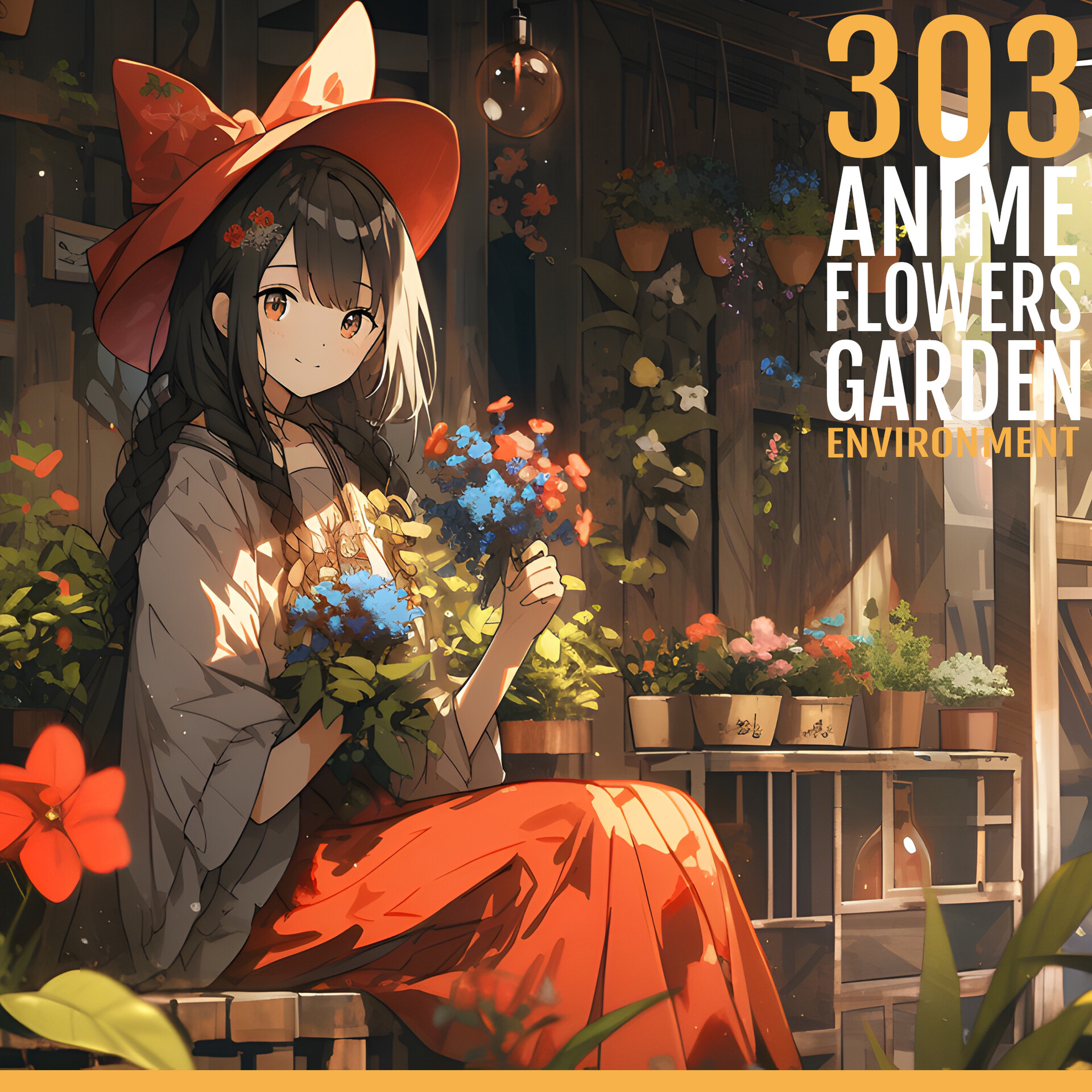 ArtStation - 303 Anime Flowers Garden