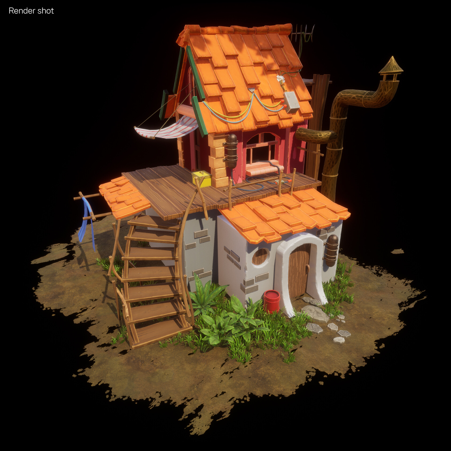 ArtStation - Stylized Orange House