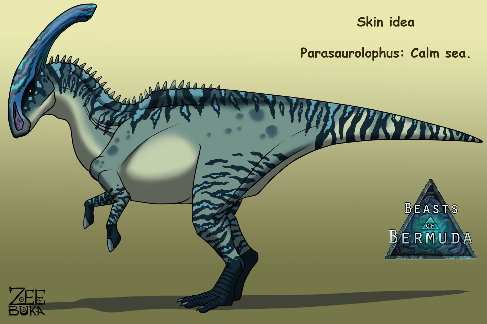 ArtStation - Parasaurolophus: Calm sea.