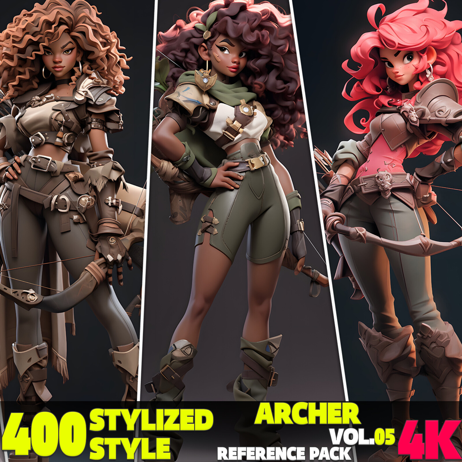 ConceptWithMe - 400 4K Stylized Archer Reference Pack Vol.05