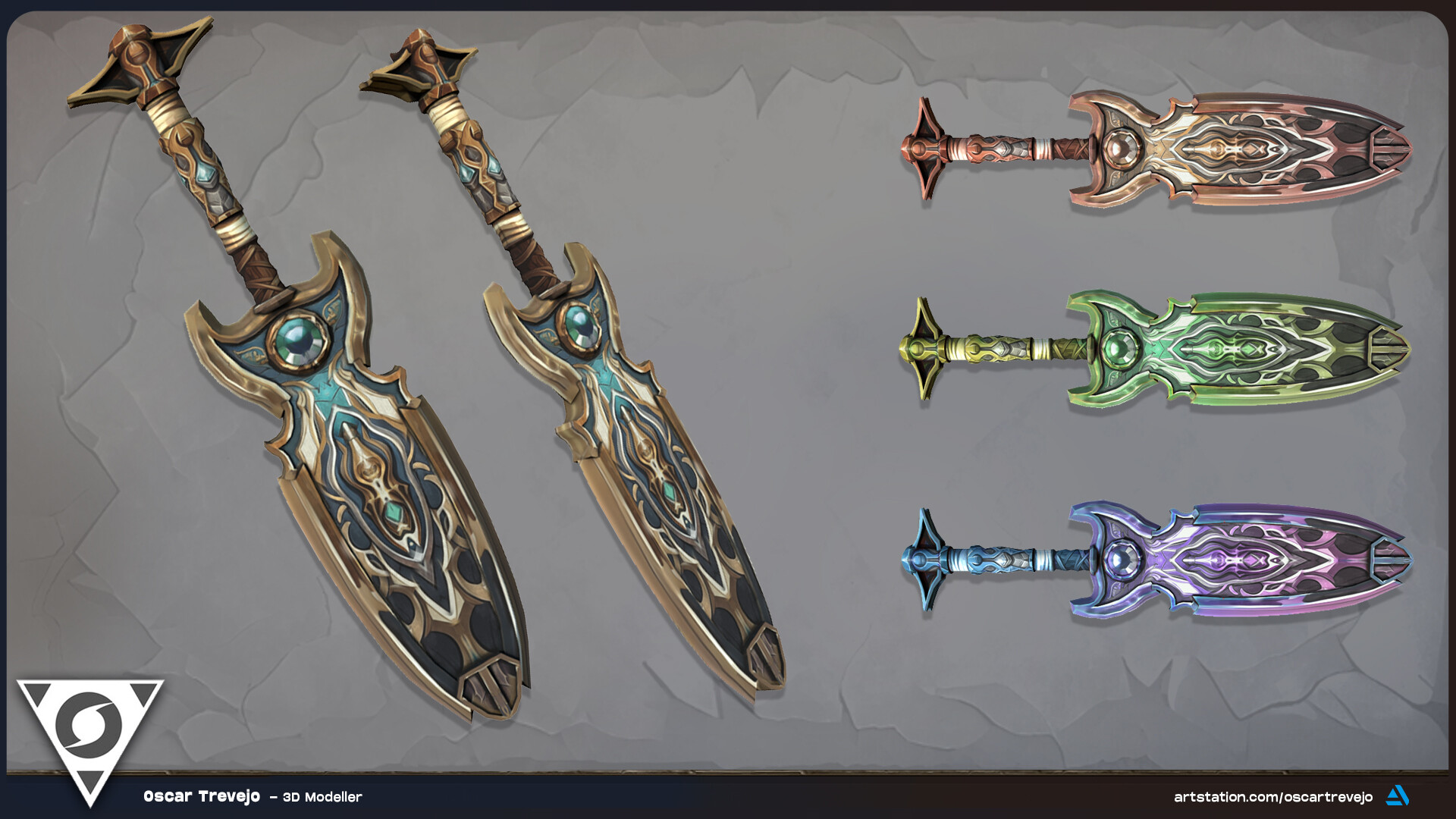 Oscar Trevejo (Luxor) - Weapons Bundle Pack Handpainted Texture Stylized Lowpoly