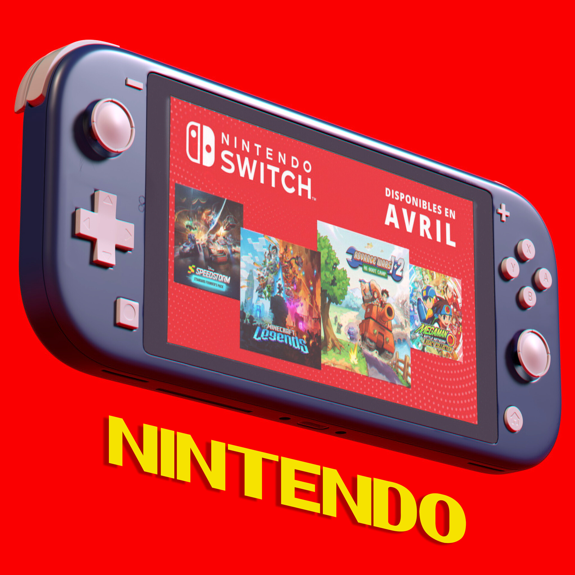 ArtStation - Nintendo switch lite 3D