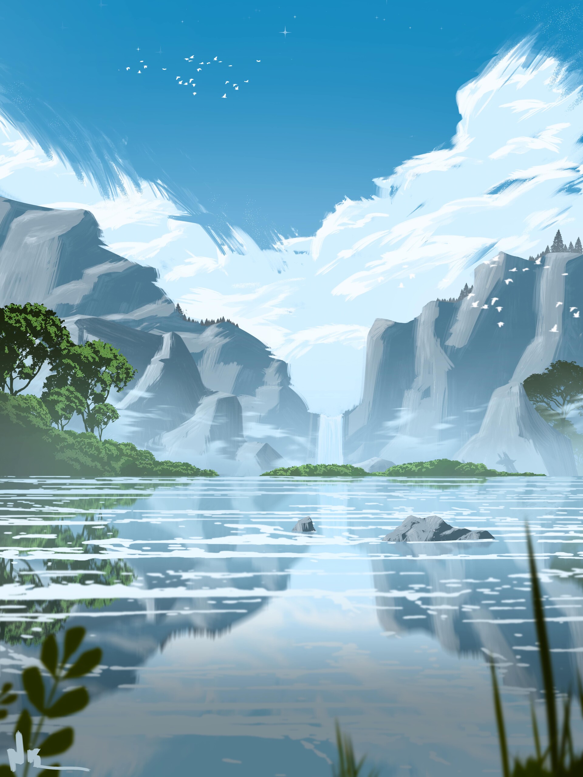 ArtStation - Mountainside Landscape