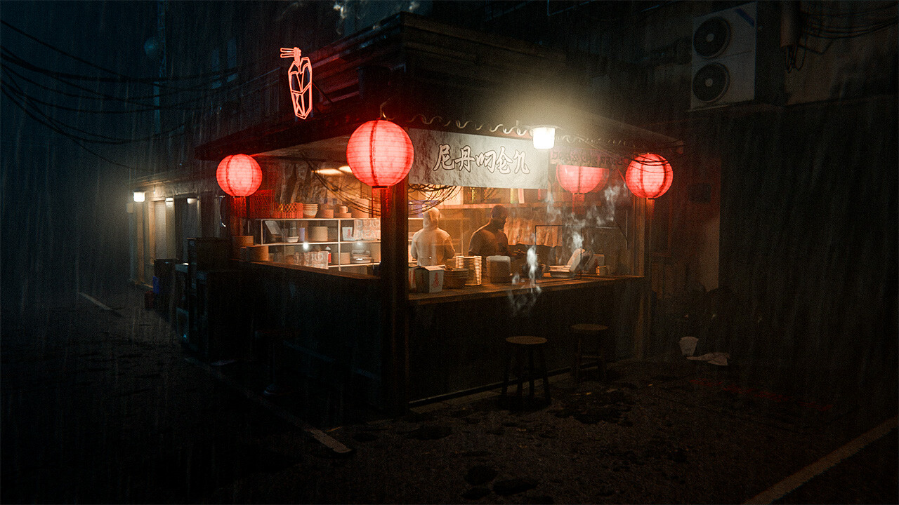 ArtStation - The Ramen Shop at the Corner