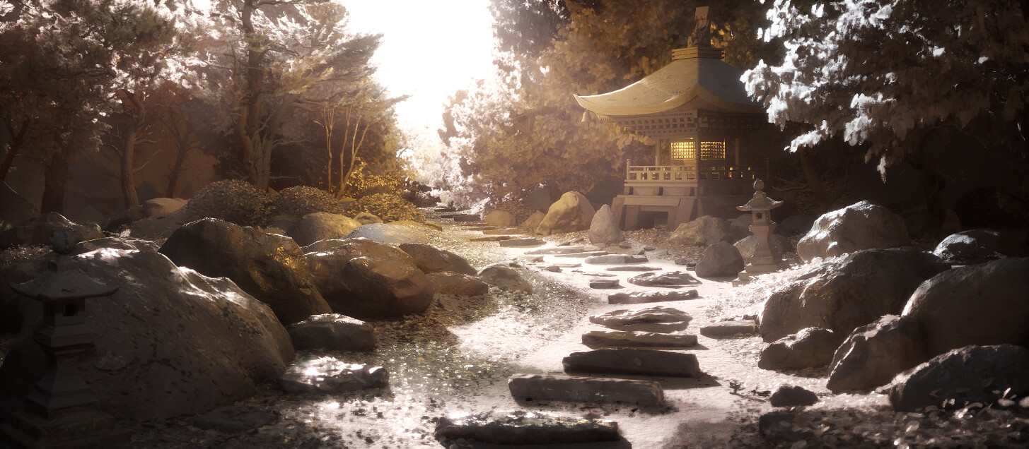 Harsh Blue - HarshBlue- Edmund Li-Temple in the Forest