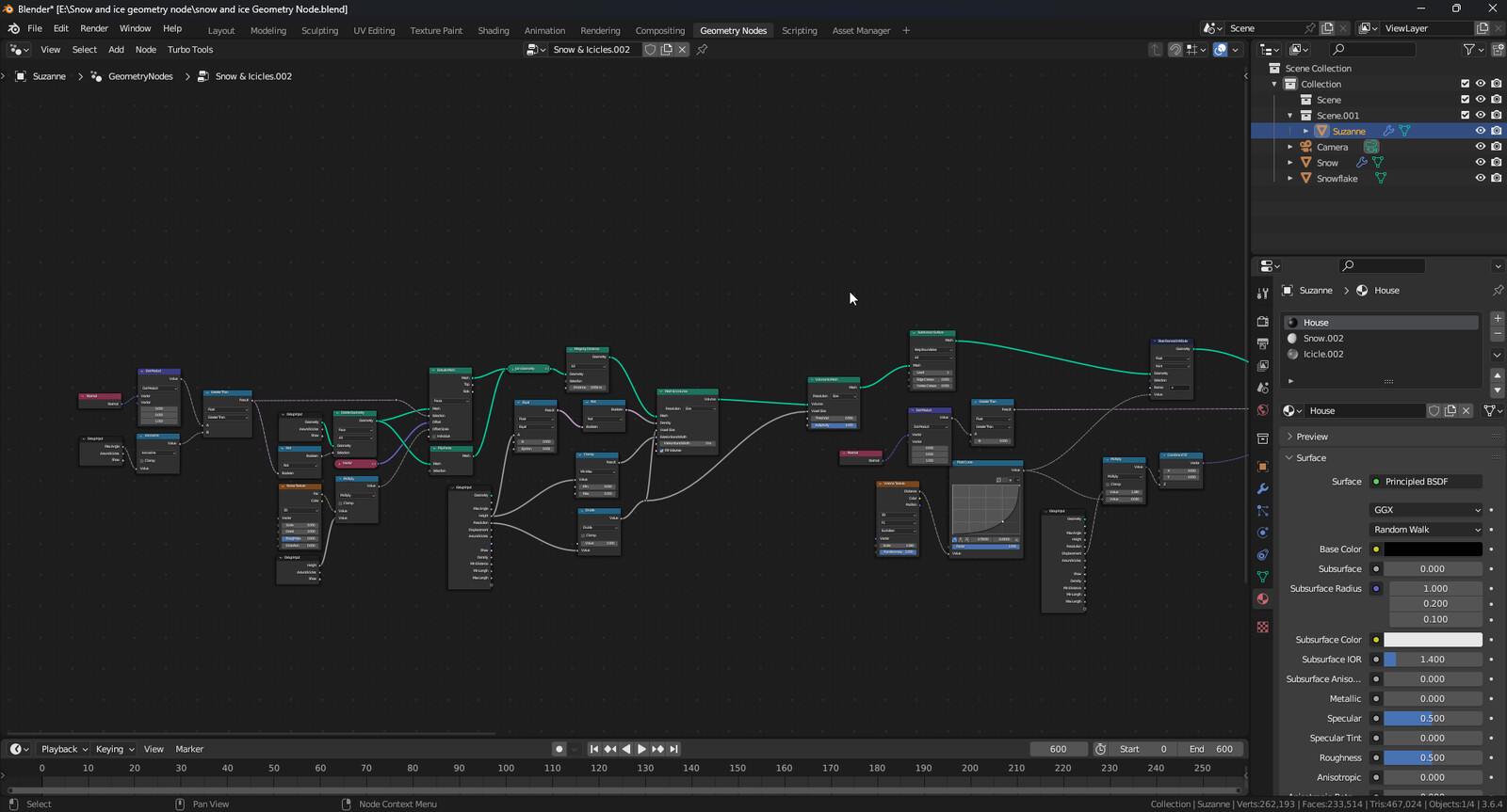3D Tudor - Blender 4 Snow & Ice Geometry Node