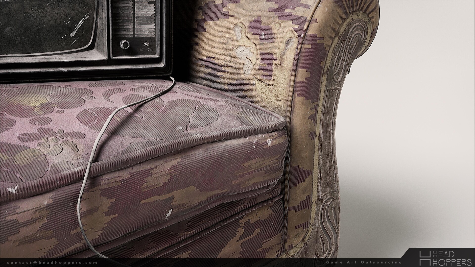 Head Hoppers Studios - TV on Sofa (Realtime/Game-Ready Model)