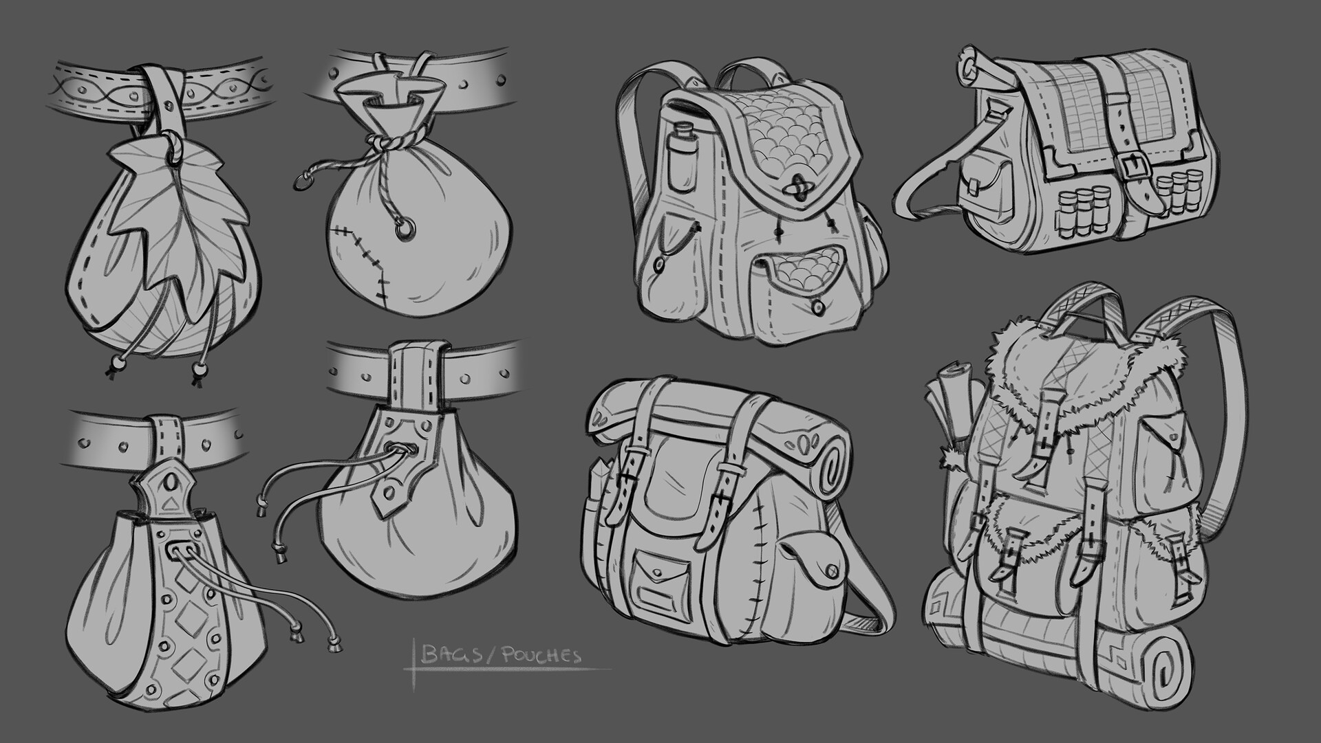 ArtStation - Props - bags and pouches