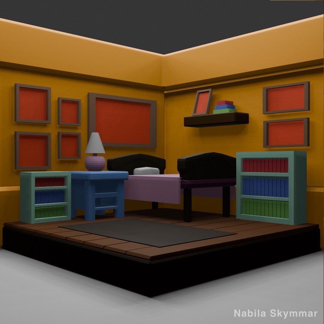 Nabila Skymmar - 3D Isometric Room (Blender)