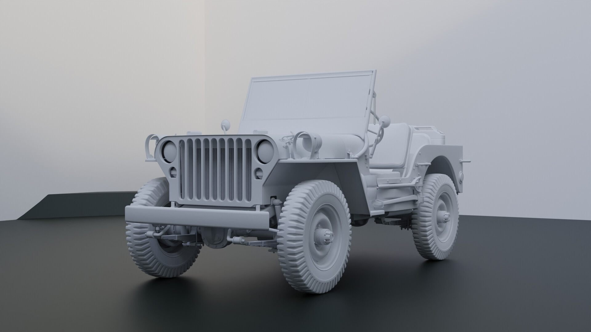 ArtStation - Jeep Clay Render