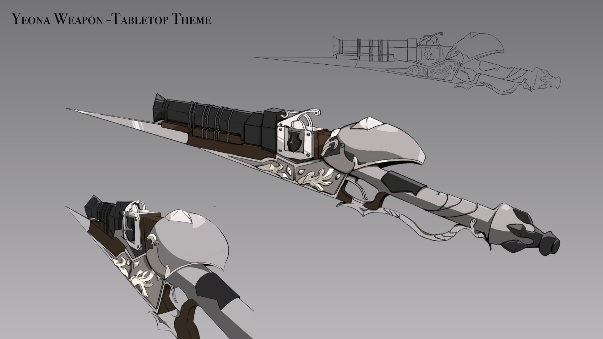 ArtStation - Gunblade Weapon Design - Tabletop/Chess Theme