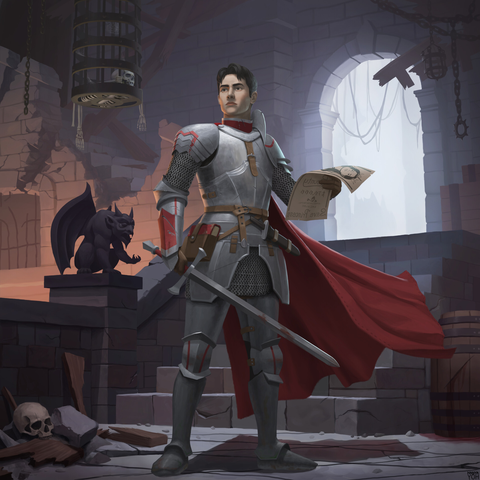 ArtStation - knight exploring dungeon
