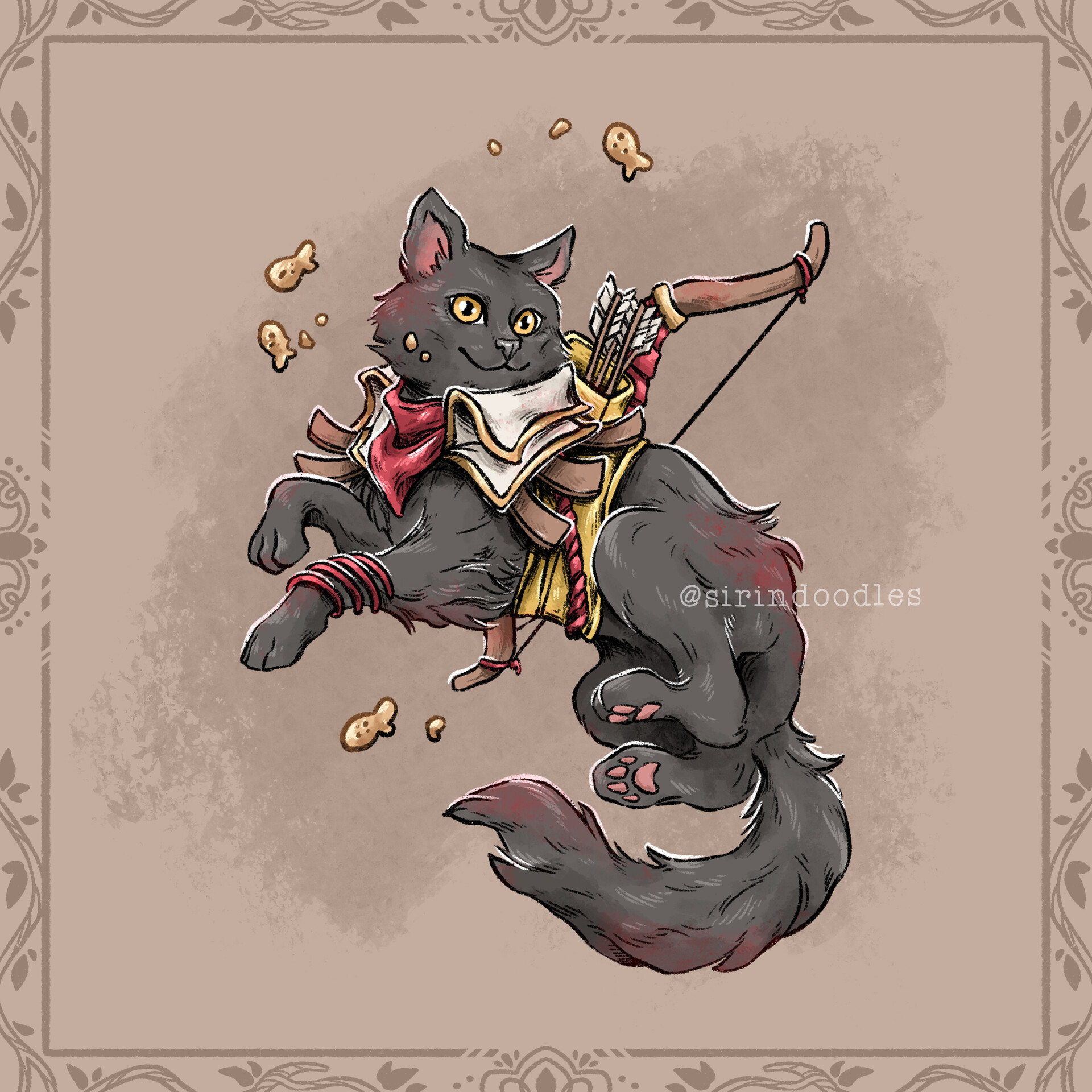 ArtStation - Fantasy Cat Illustration - Fish Cookie Hunter