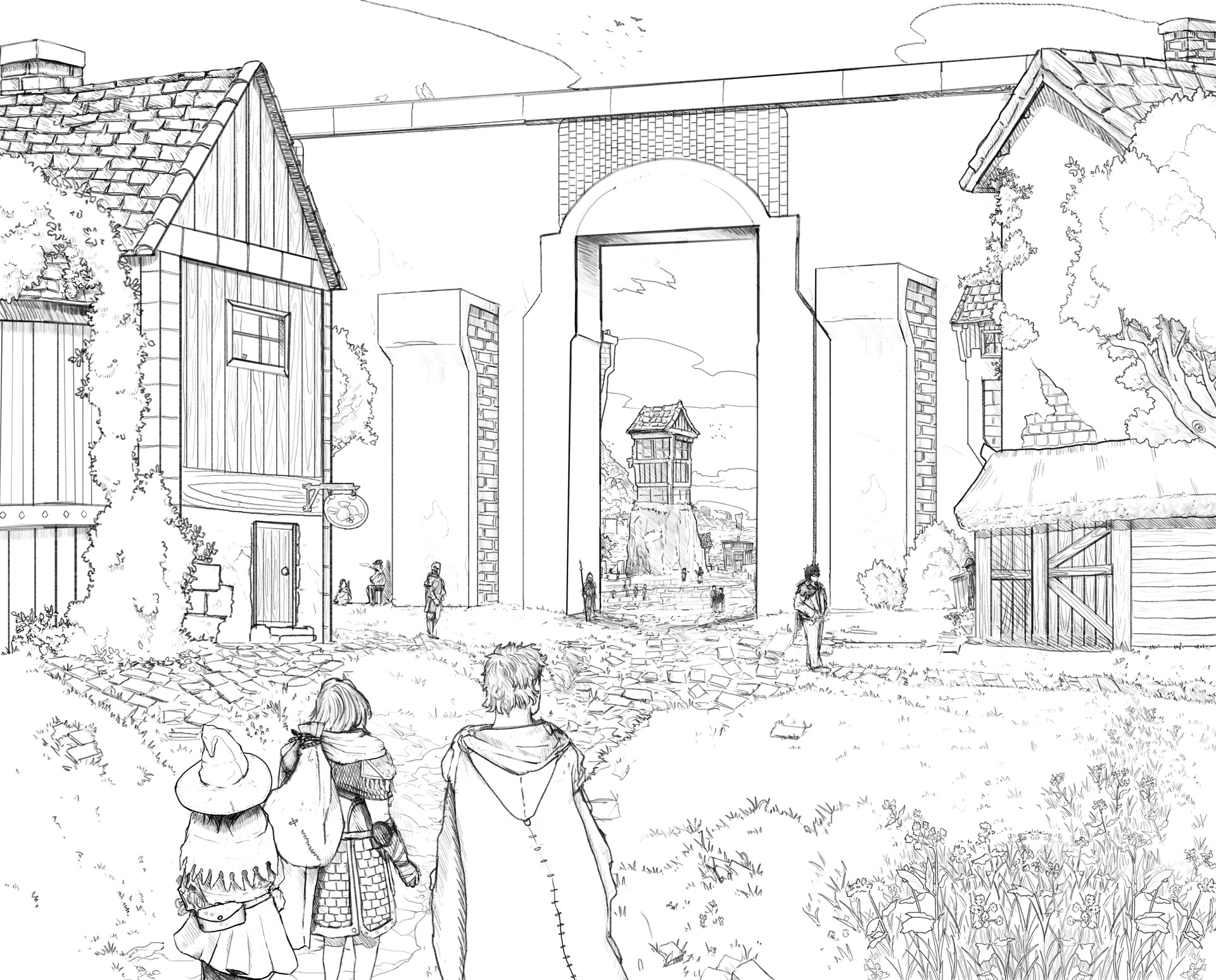 ArtStation - Town Sketch