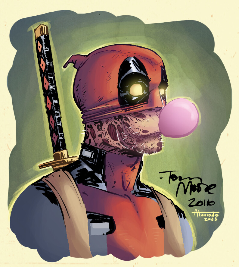 ArtStation - Tony Moore's Deadpool colored