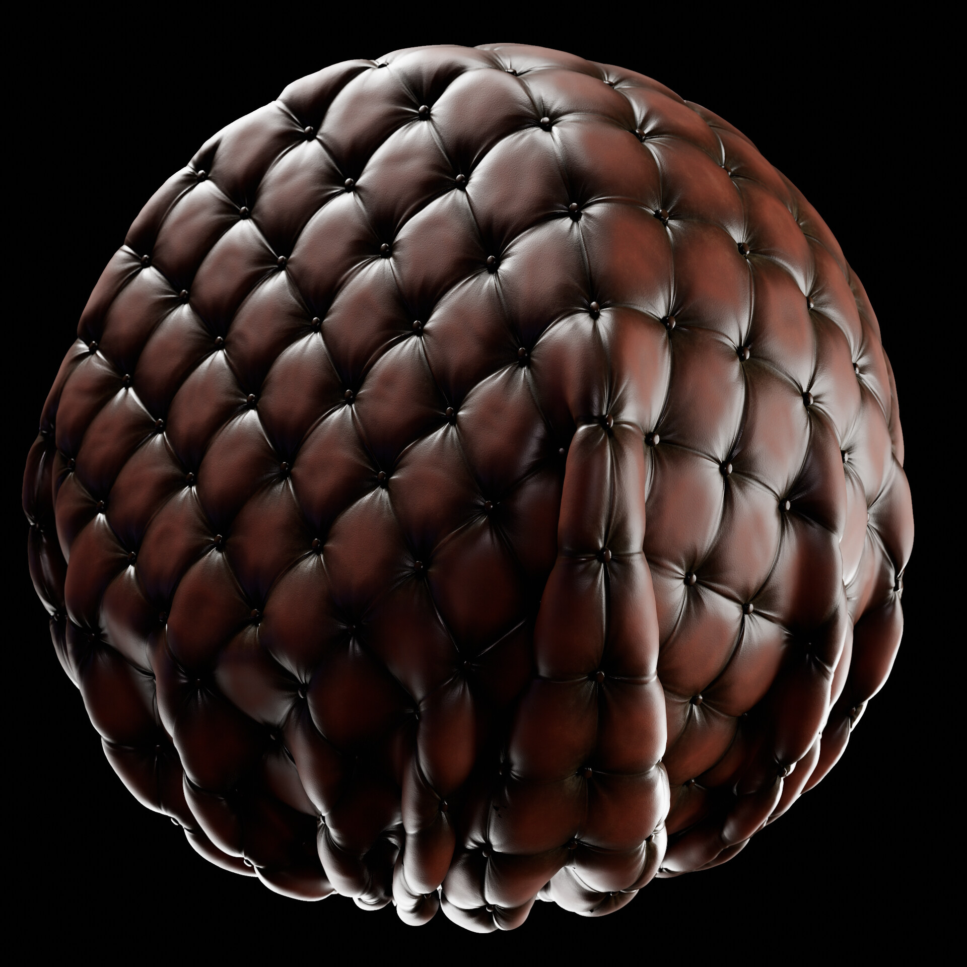 ArtStation - Padded Leather Chesterfield Red