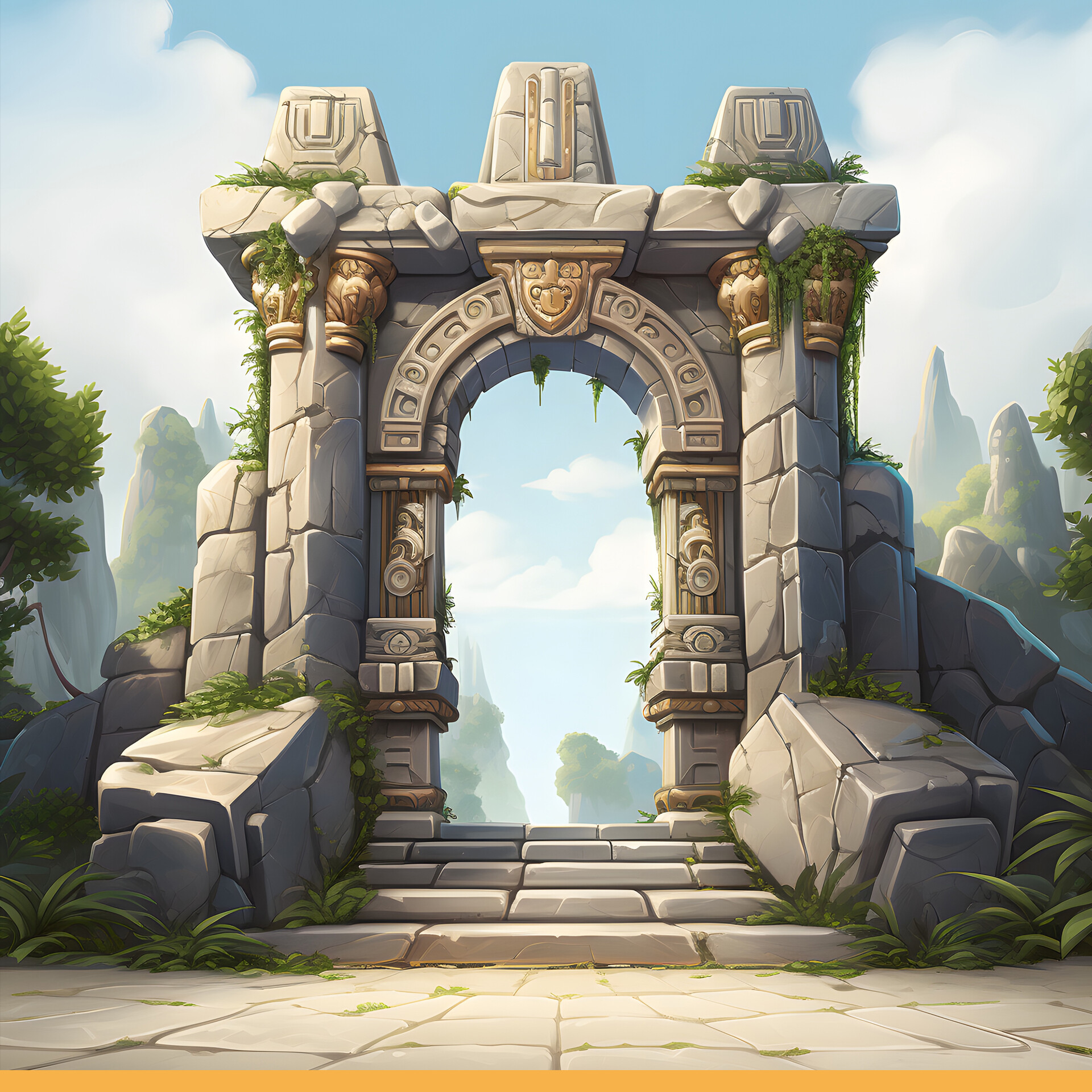ArtStation - 202 Stylized Temple Entrance VOL92