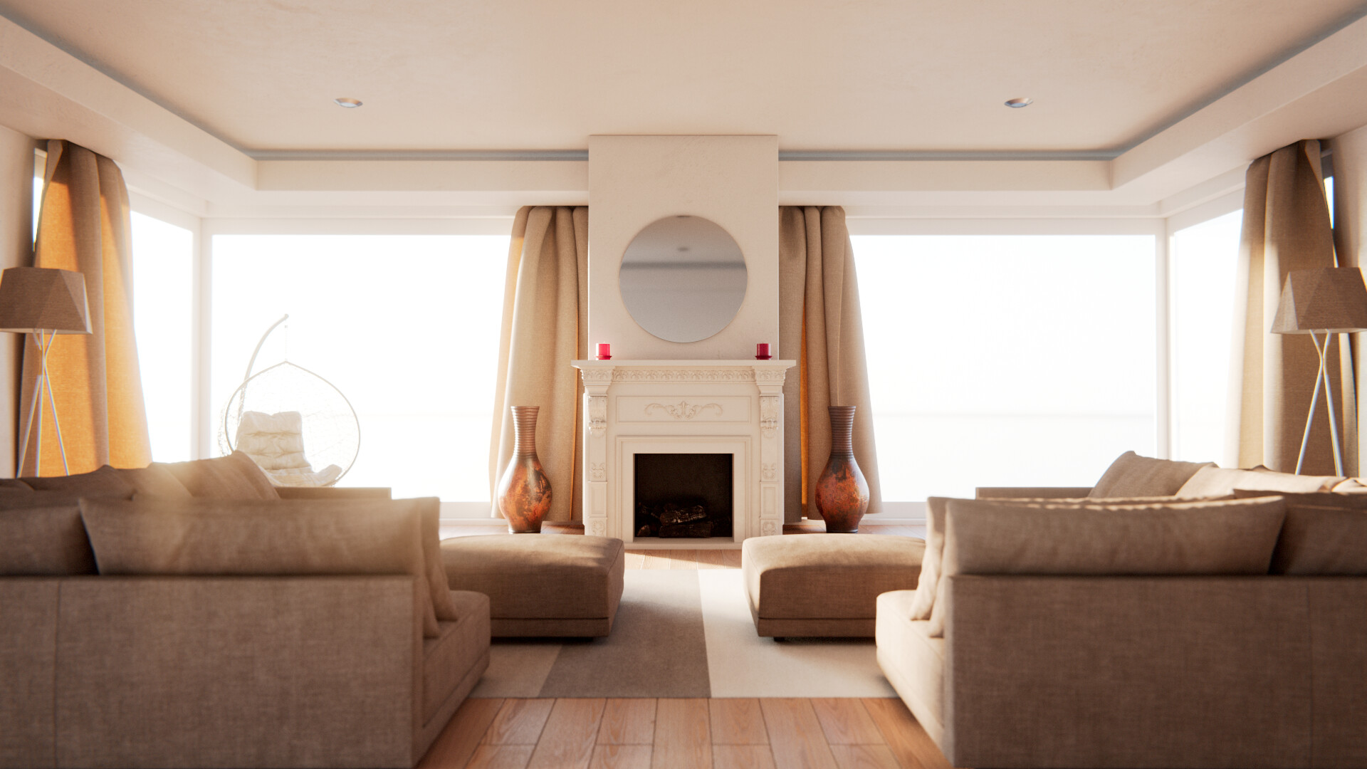 ArtStation - Interior Design - Living Room (revisited Dec 2023)