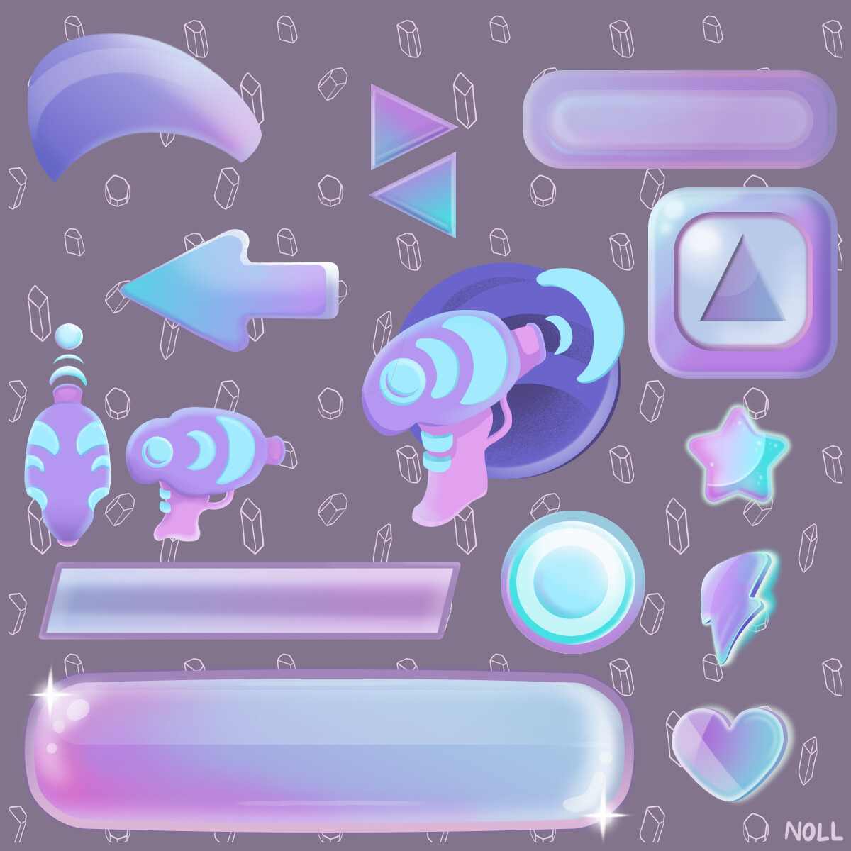 ArtStation - "Moon Phasers" - 2D Art Assets
