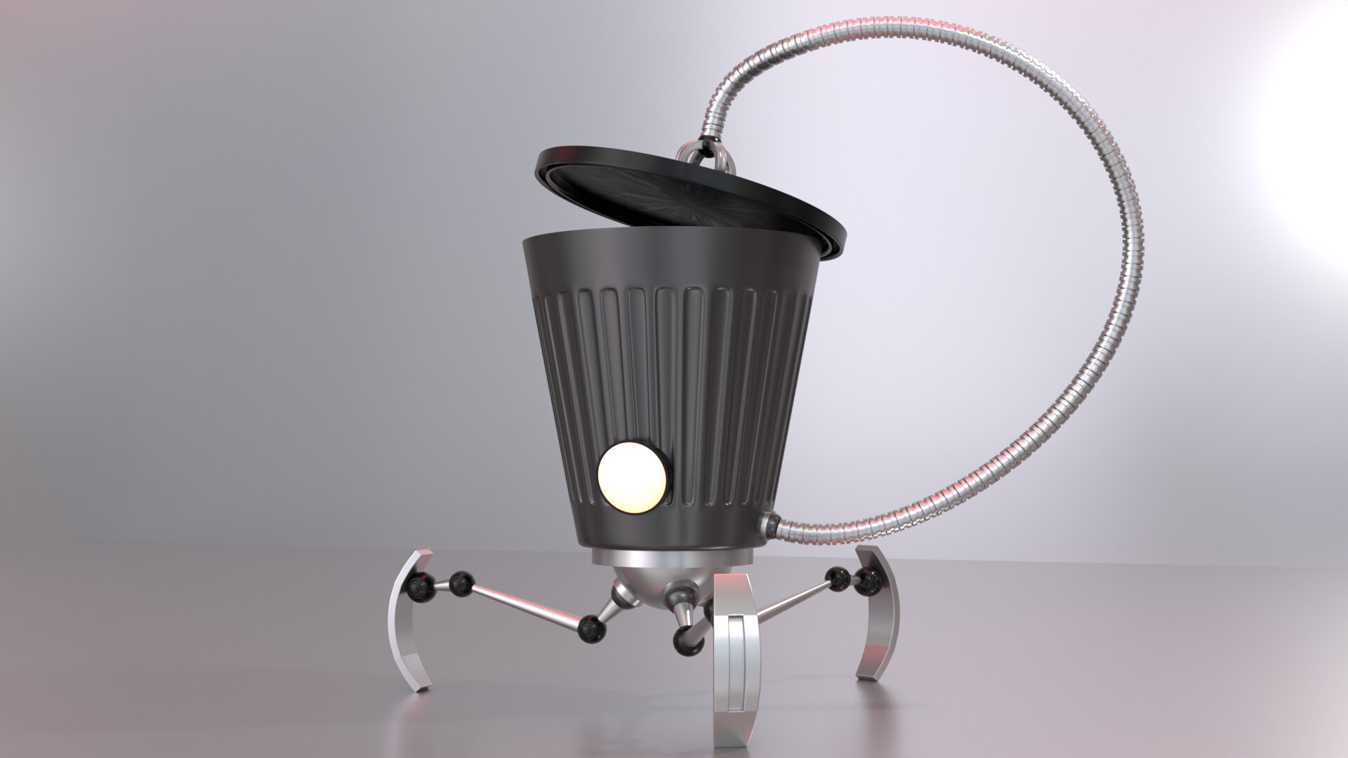 ArtStation - Modelling Practice - Trash Can Robot