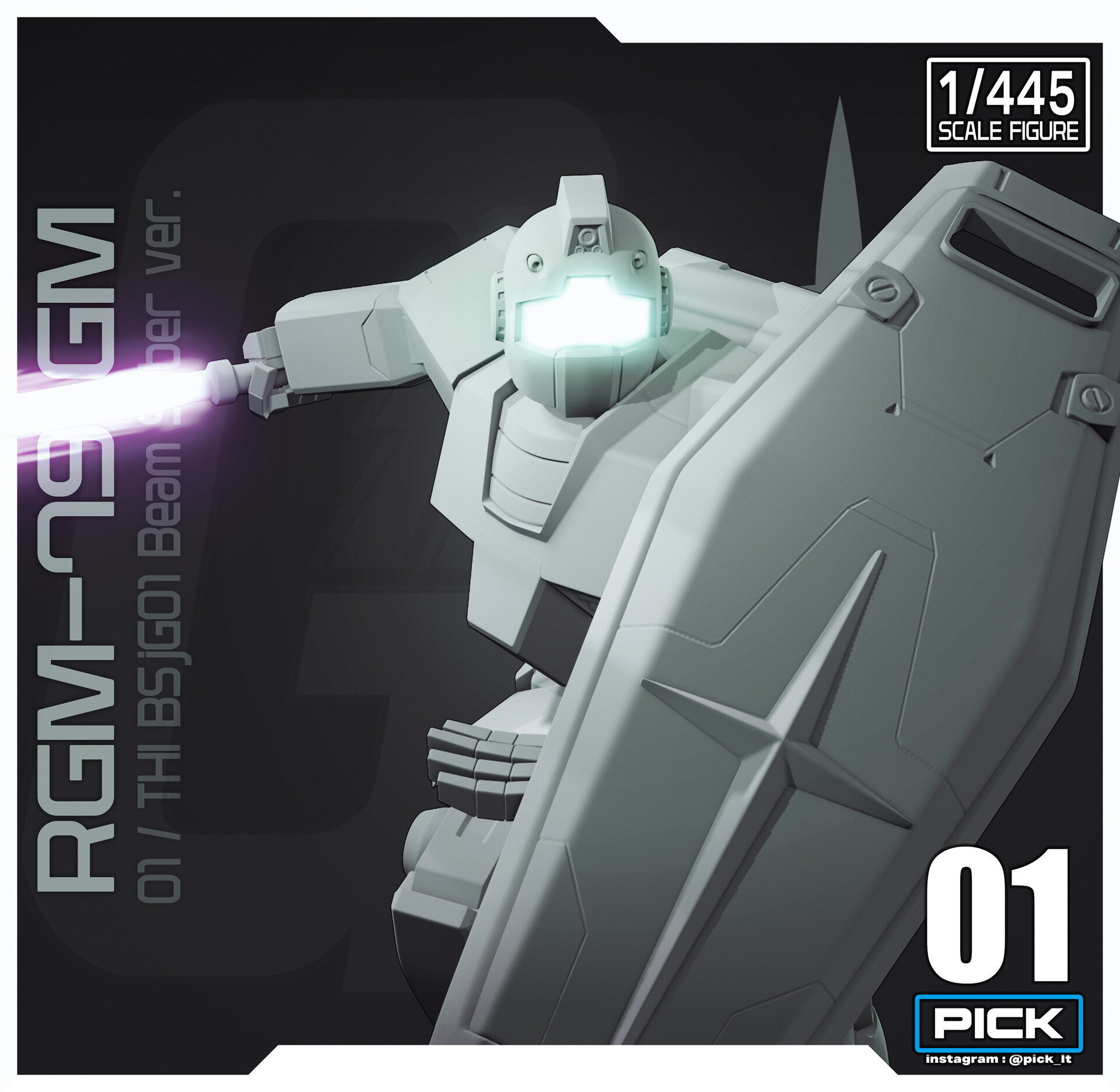 ArtStation - 01/ RGM-79 GM Beam Saber ver. / 3D Resin Print Mini ...