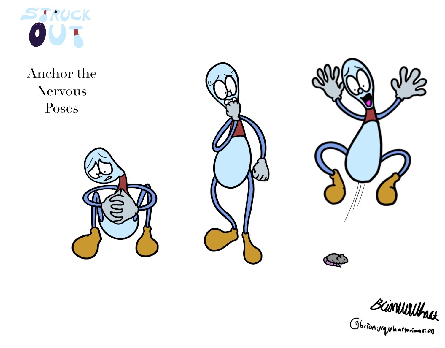 ArtStation - Brian Urquhart Animation- Struck Out Bowling Pin Poses