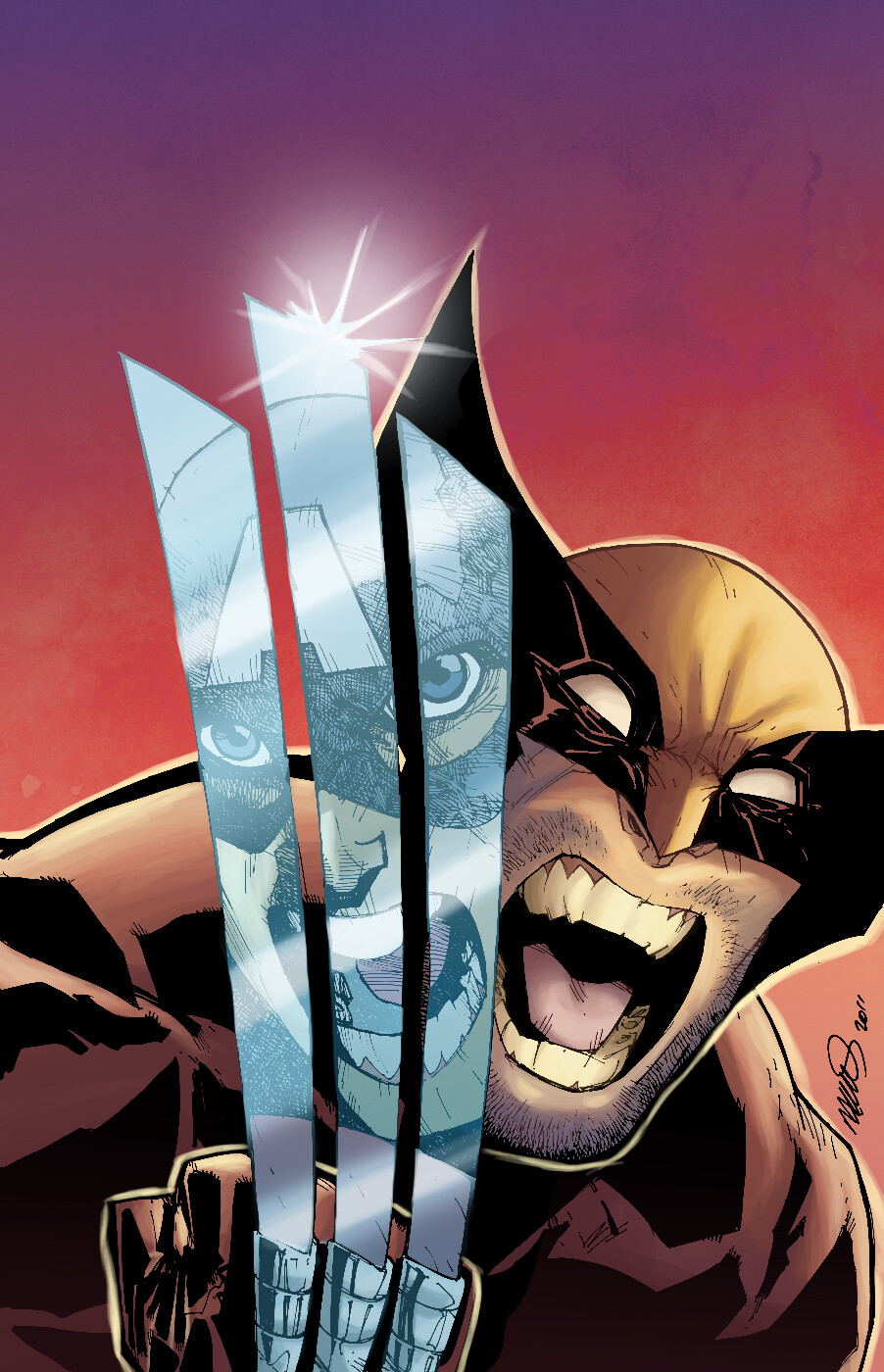 ArtStation - Wolverine vs Captain America colored