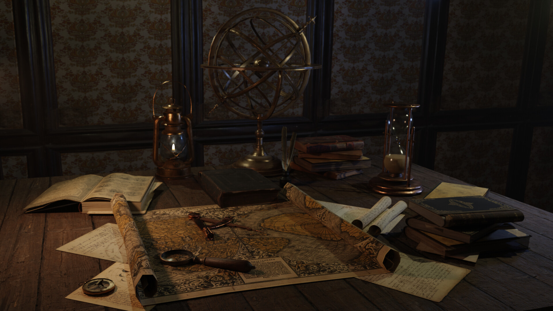 ArtStation - Ancient explorer's table