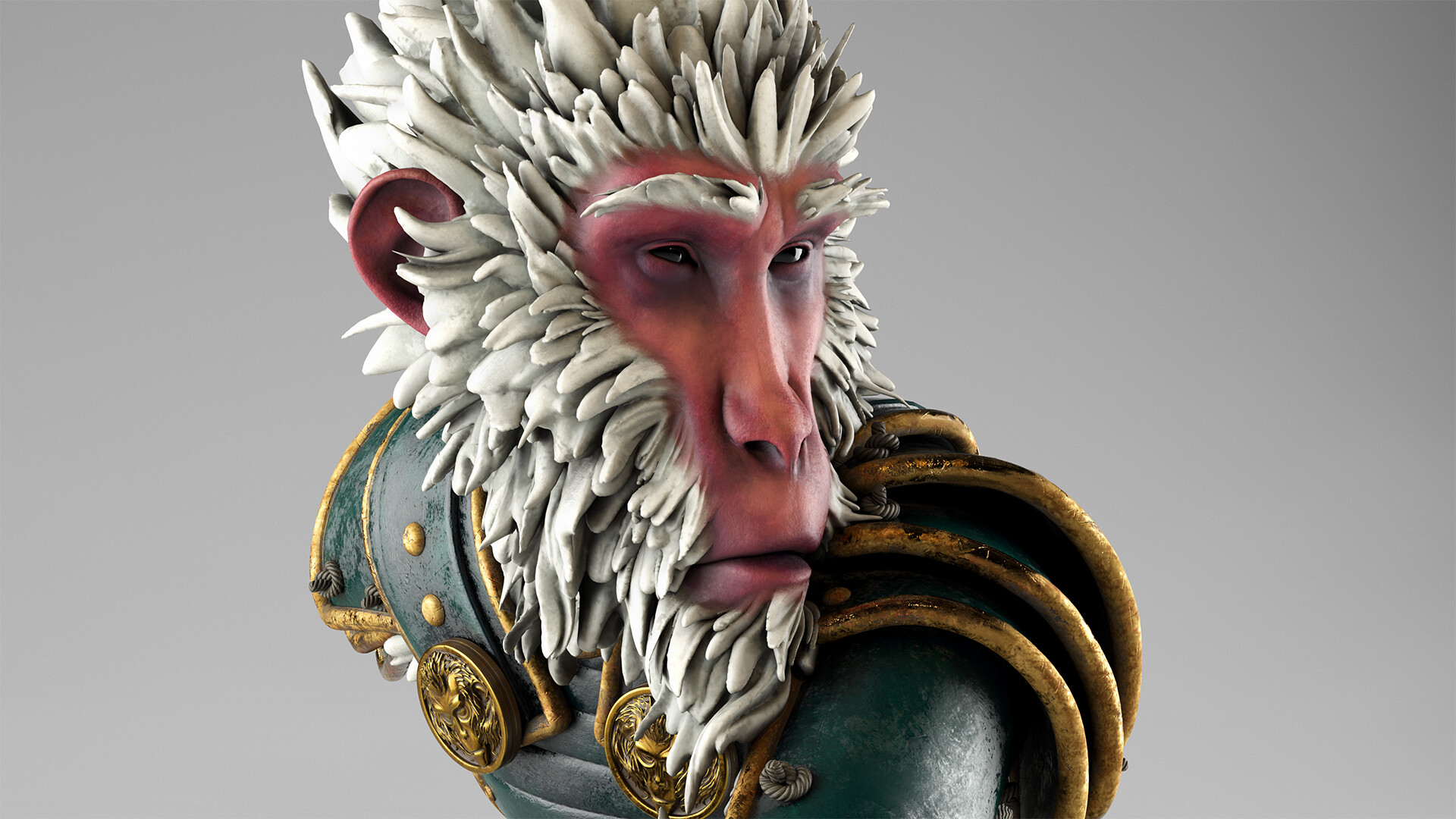 Pablo Munoz Artwork - stylised samurai monkey