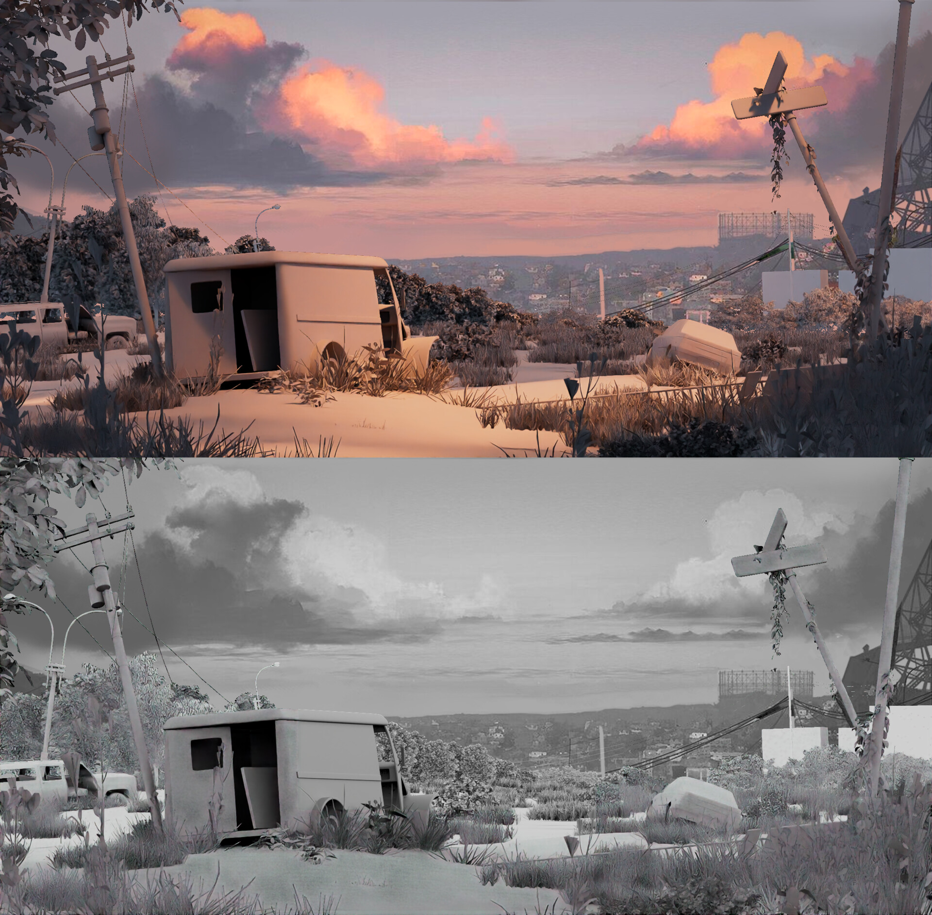 ArtStation - 3D environment design - work in progress - 3D modeling visual