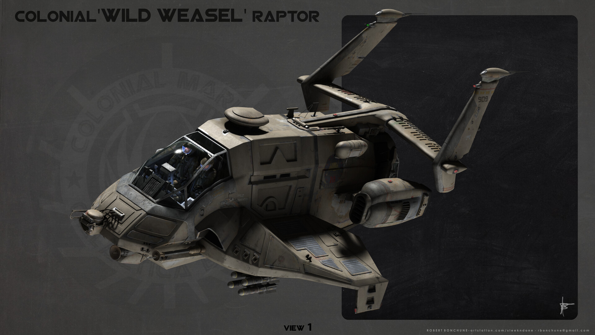 ArtStation - Colonial "Wild Weasel" Raptor - Various views - BSG