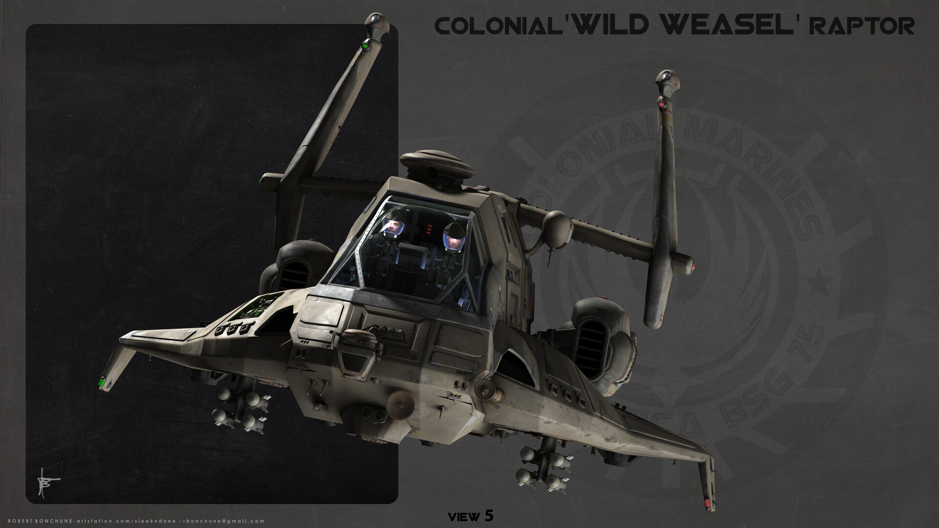 Robert Bonchune - Colonial "Wild Weasel" Raptor - Various views - BSG
