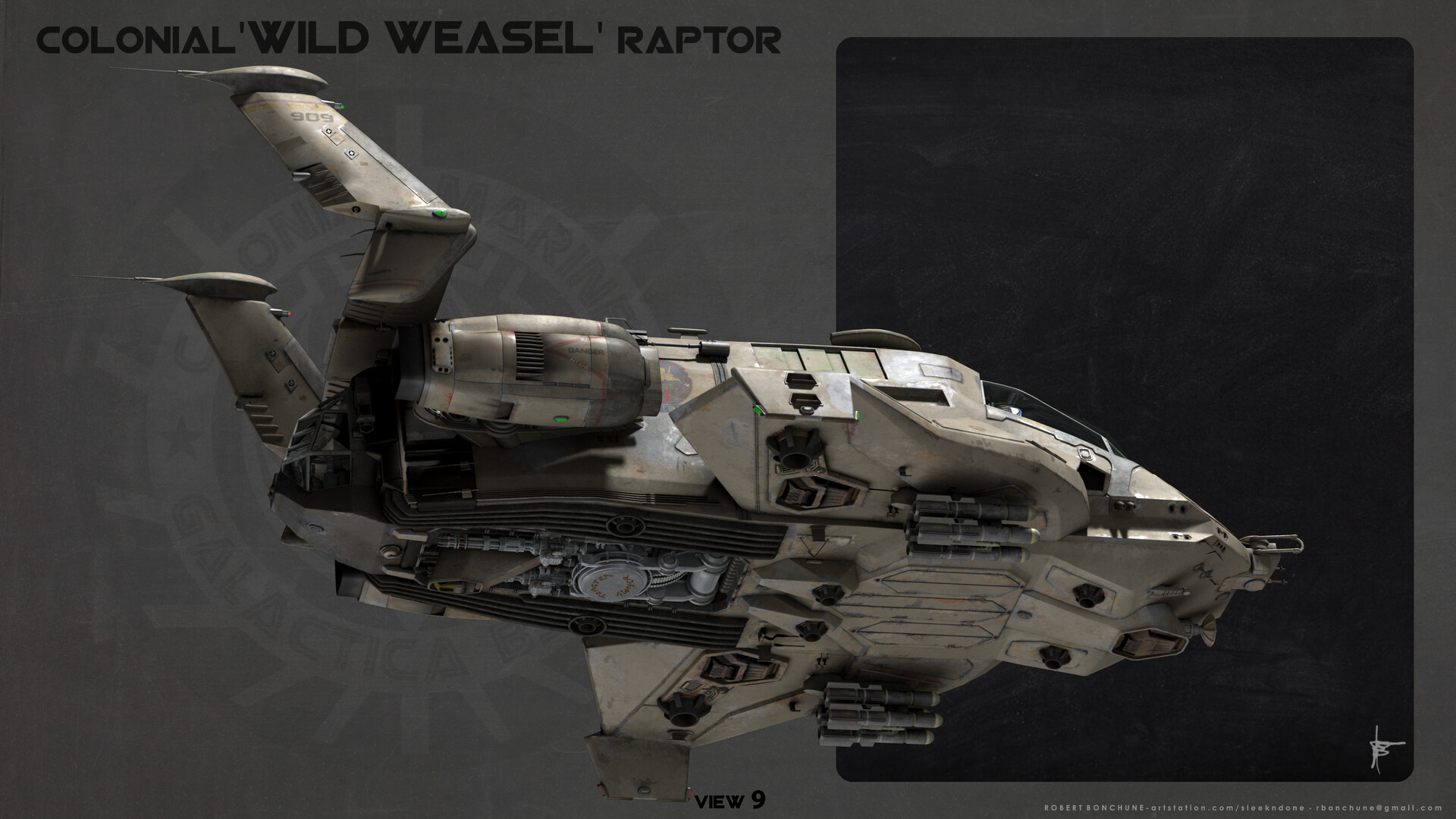 Robert Bonchune - Colonial "Wild Weasel" Raptor - Various views - BSG