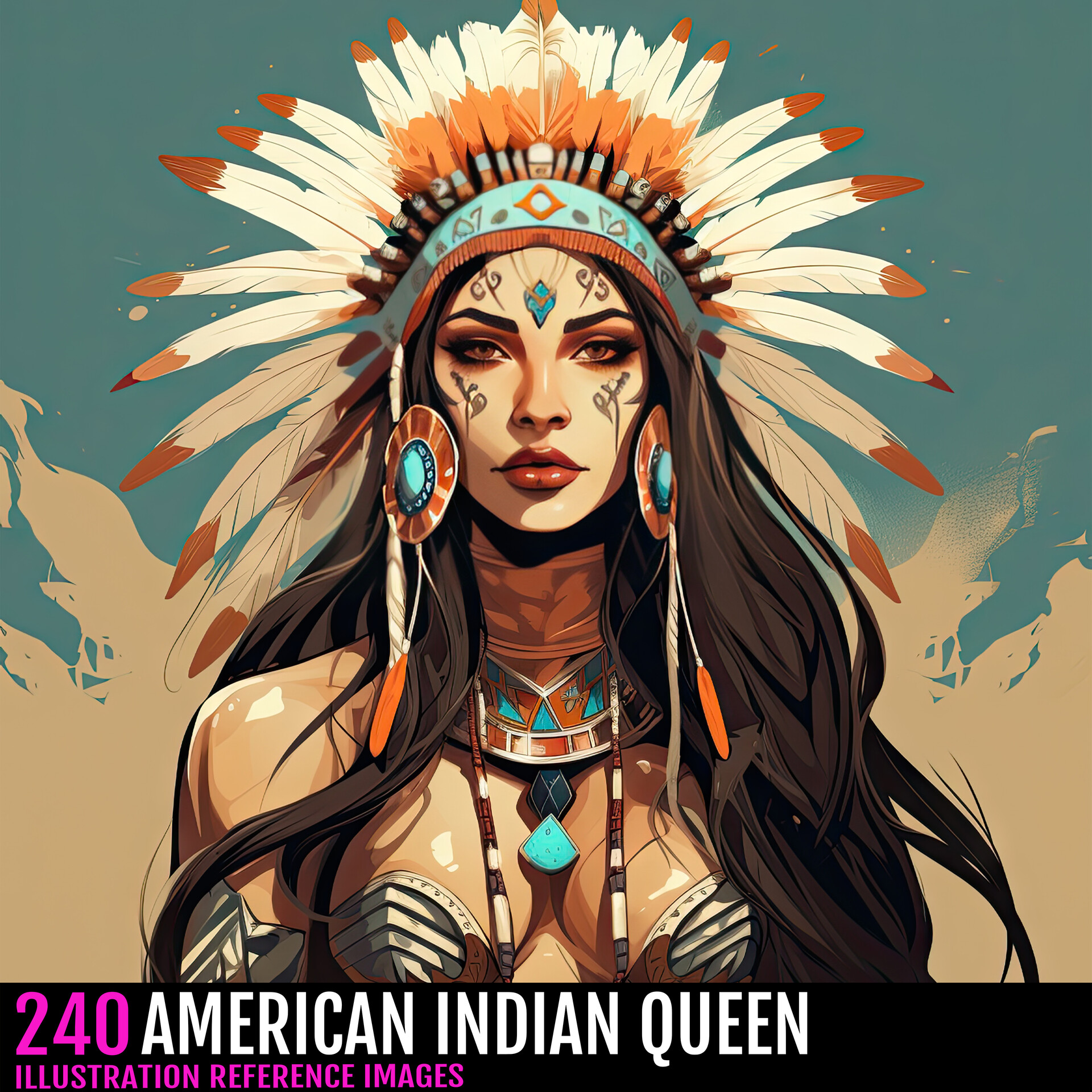 ArtStation - 240 AMERICAN INDIAN QUEEN / 4K