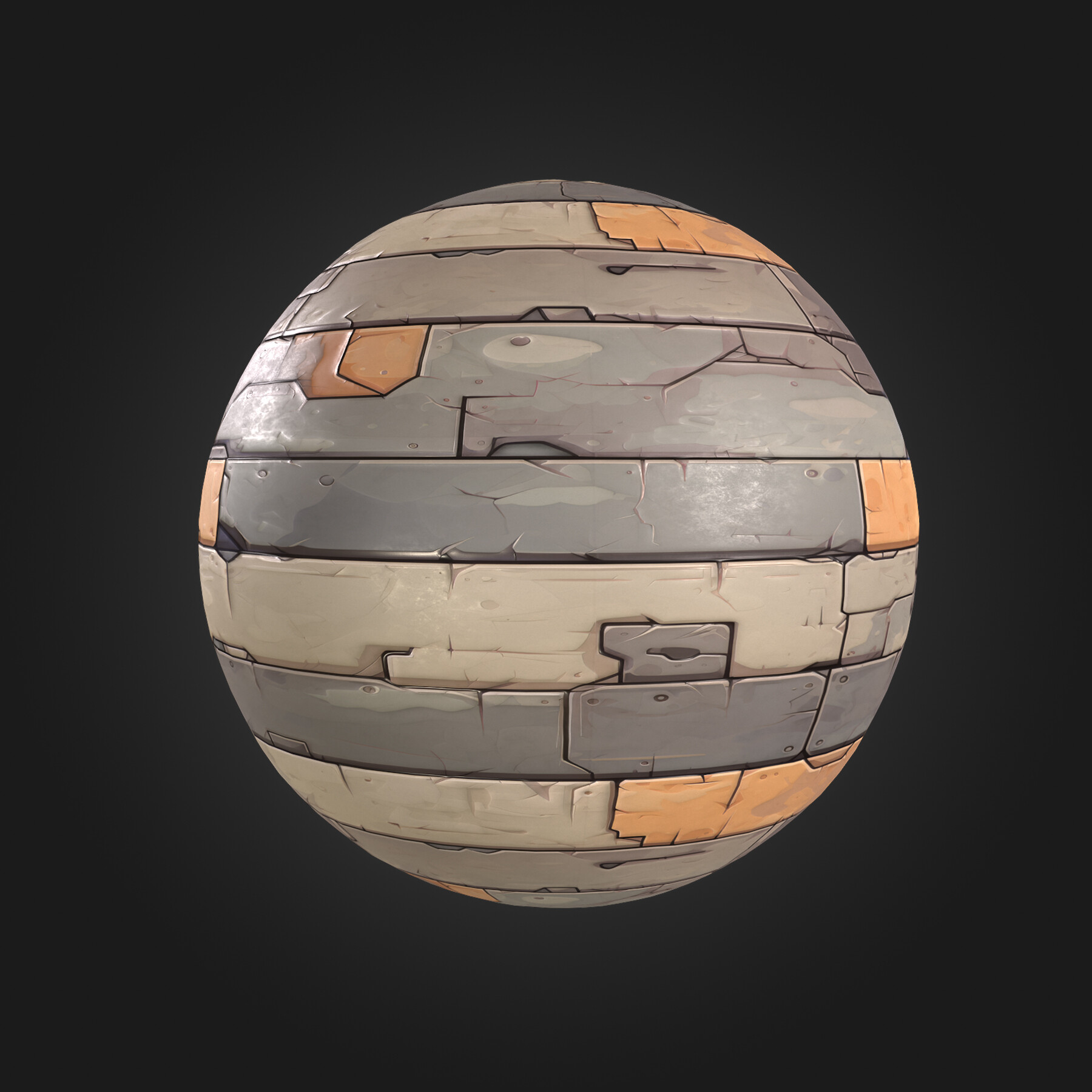 ArtStation - Stylized Texture PBR Metal Sheet