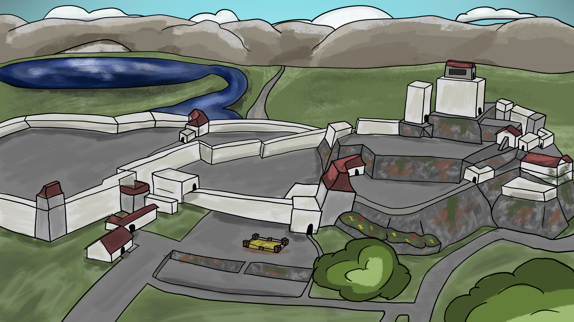 ArtStation - Multi-Point Perspective Castle Background