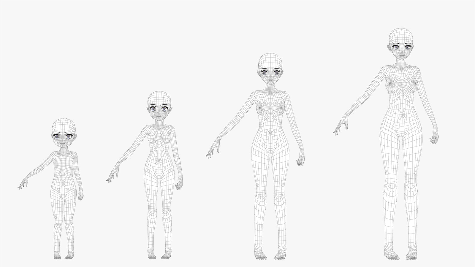 Meng Low - Anime Female Base Mesh Age Kit