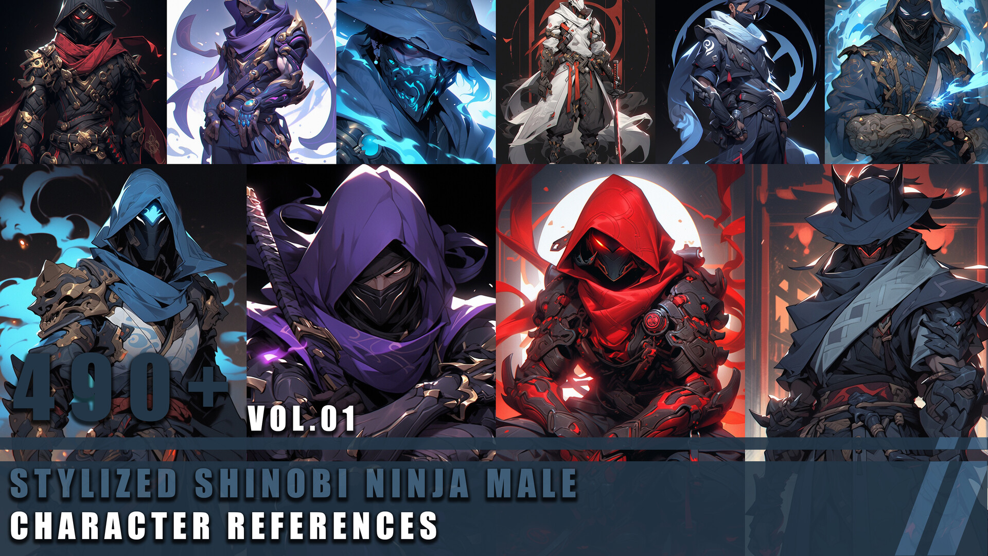 WaterLaw's Studio - 490+ Stylized Shinobi Ninja Male - Character ...