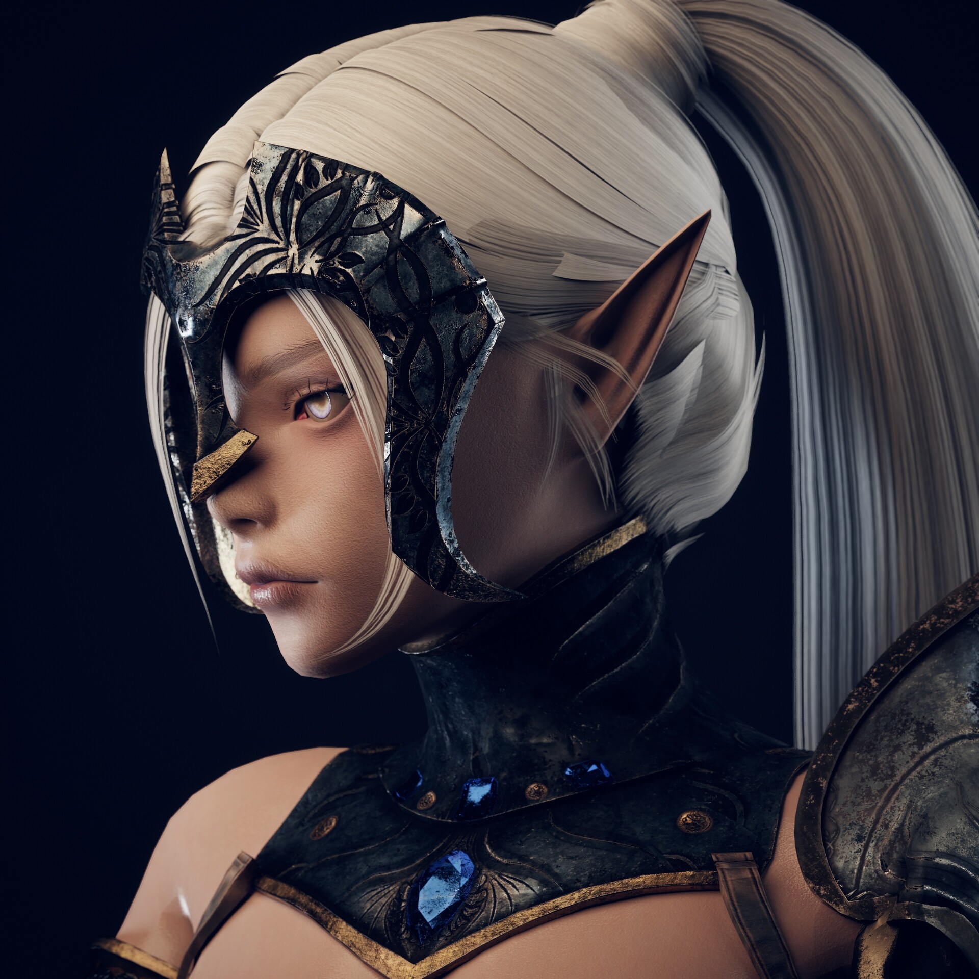 ArtStation - ˚ʚ♡ɞ˚High elf ˚ʚ♡ɞ˚ (but with dark skin also hehe) 3D GAME ...