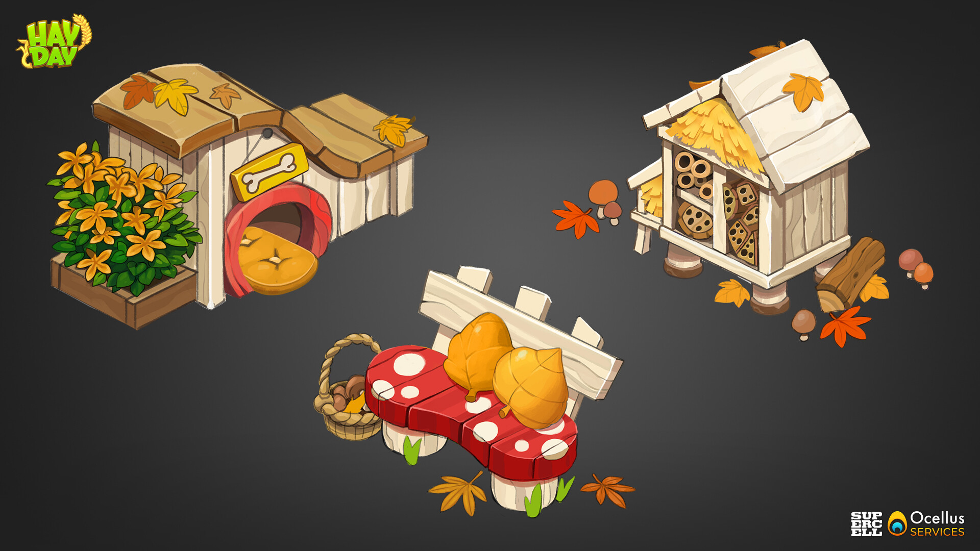 Ocellus - SERVICES - Hay Day - Fall Props Set 2