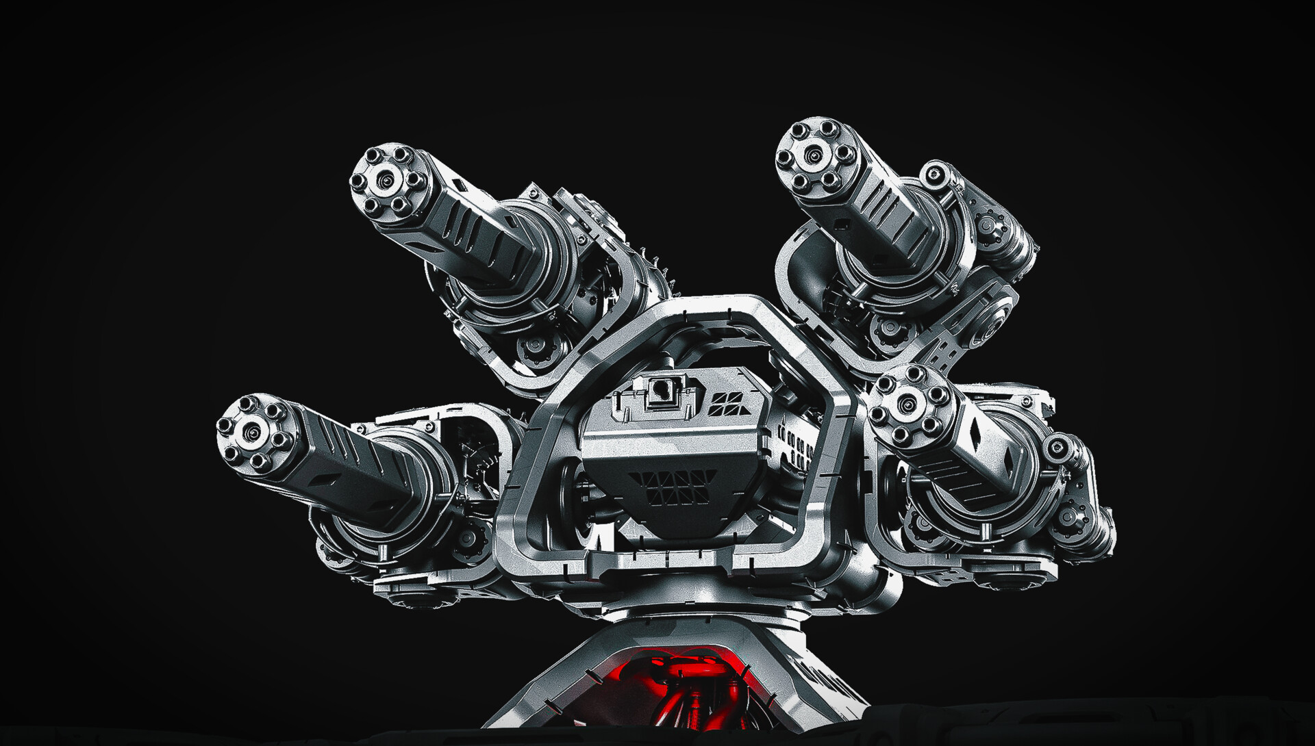 ArtStation - Defense Turret - Gatling Gun