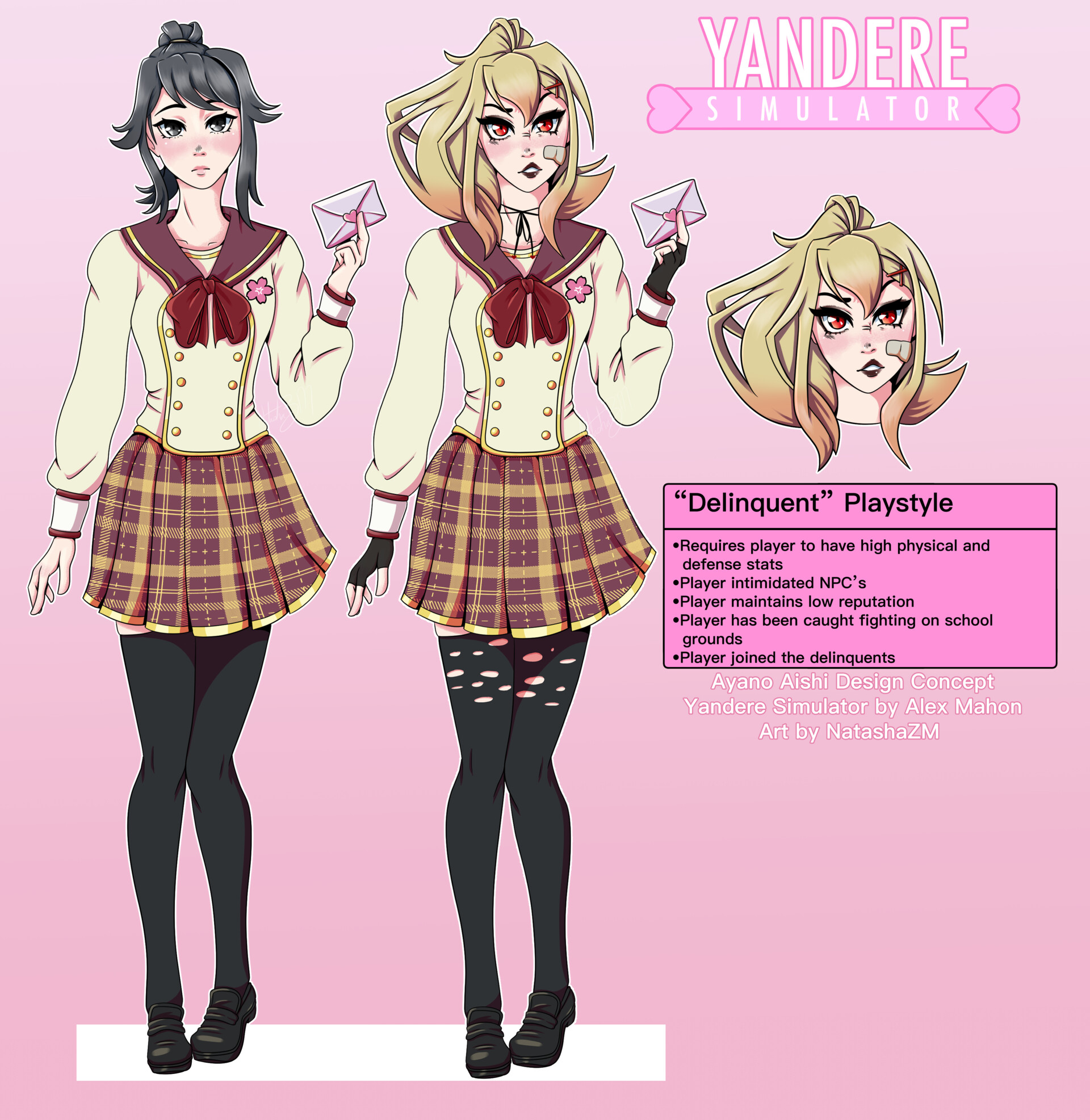 Natasha Martin - Yandere Simulator Concepts
